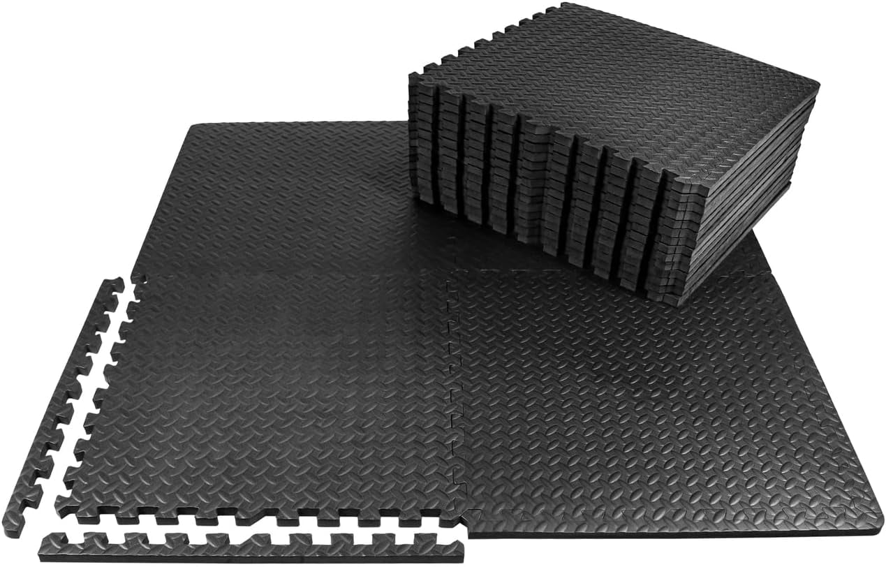 WF Athletic Supply Puzzle Exercise Mat, EVA Foam Interlocking Tiles ...