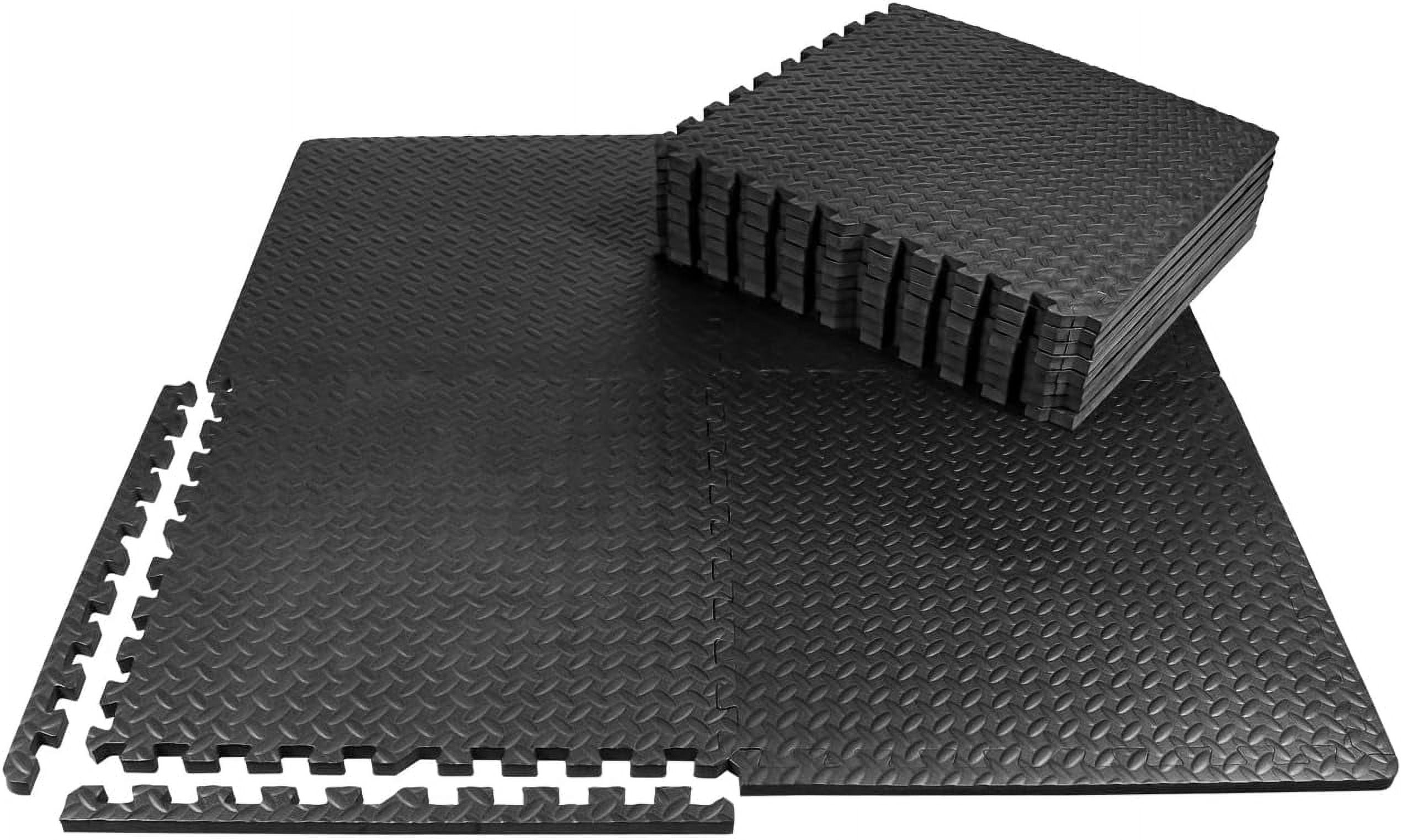 WF Athletic Supply Puzzle Exercise Mat, EVA Foam Interlocking Tiles ...
