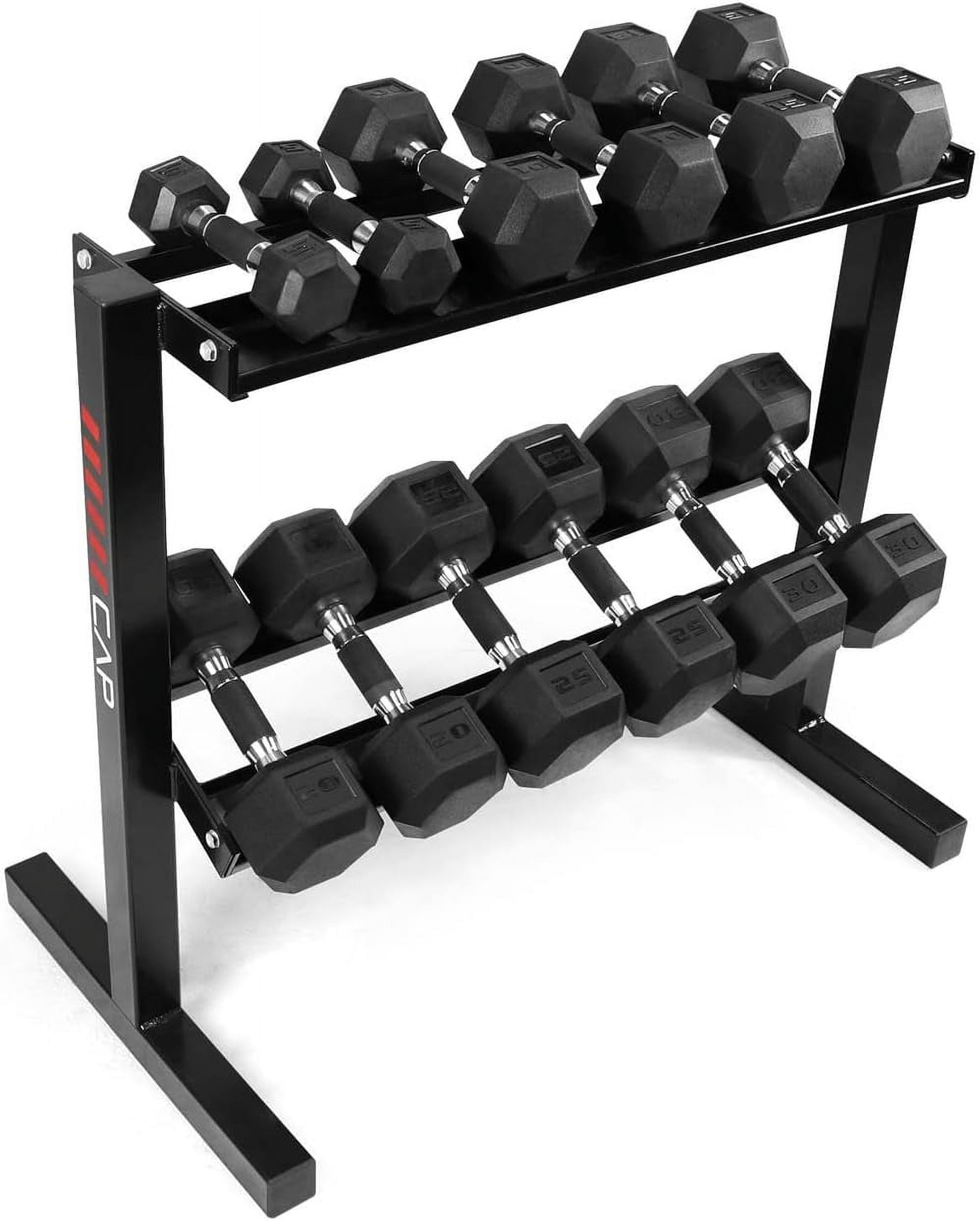 WF Athletic Supply Rubber Encased Hex Dumbbells with Rubber Grip ...