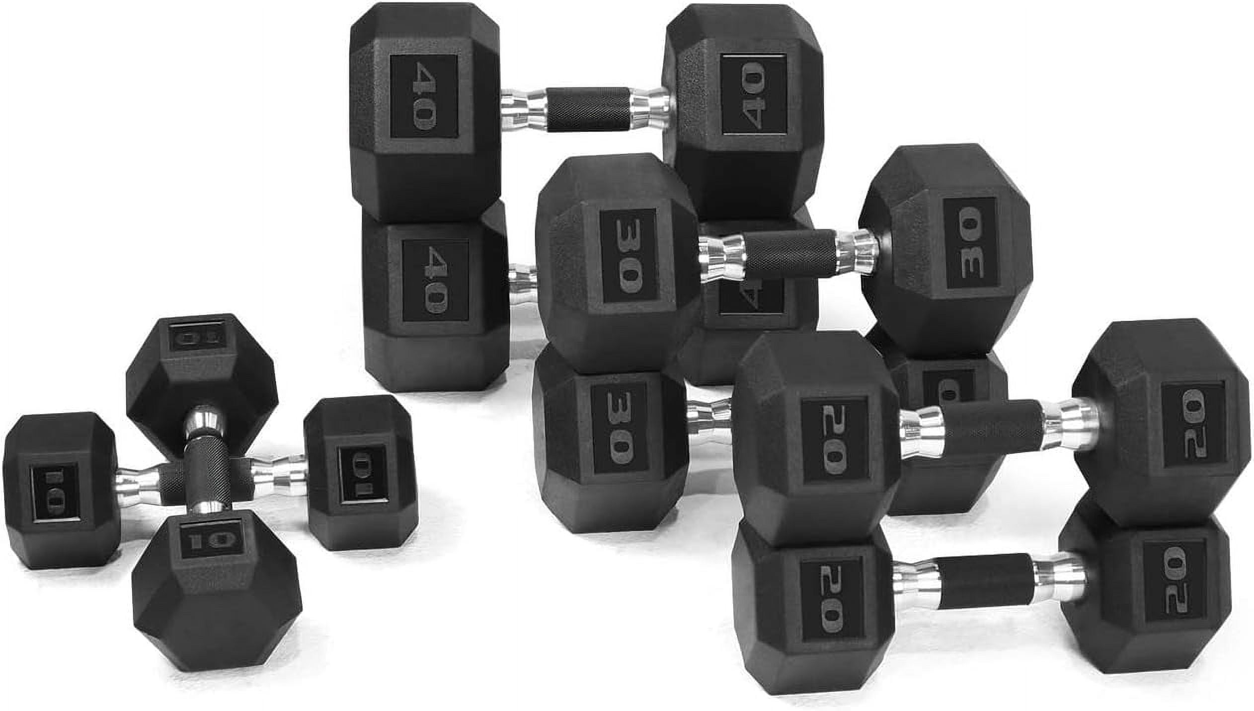 WF Athletic Supply Rubber Encased Hex Dumbbells with Rubber Grip ...