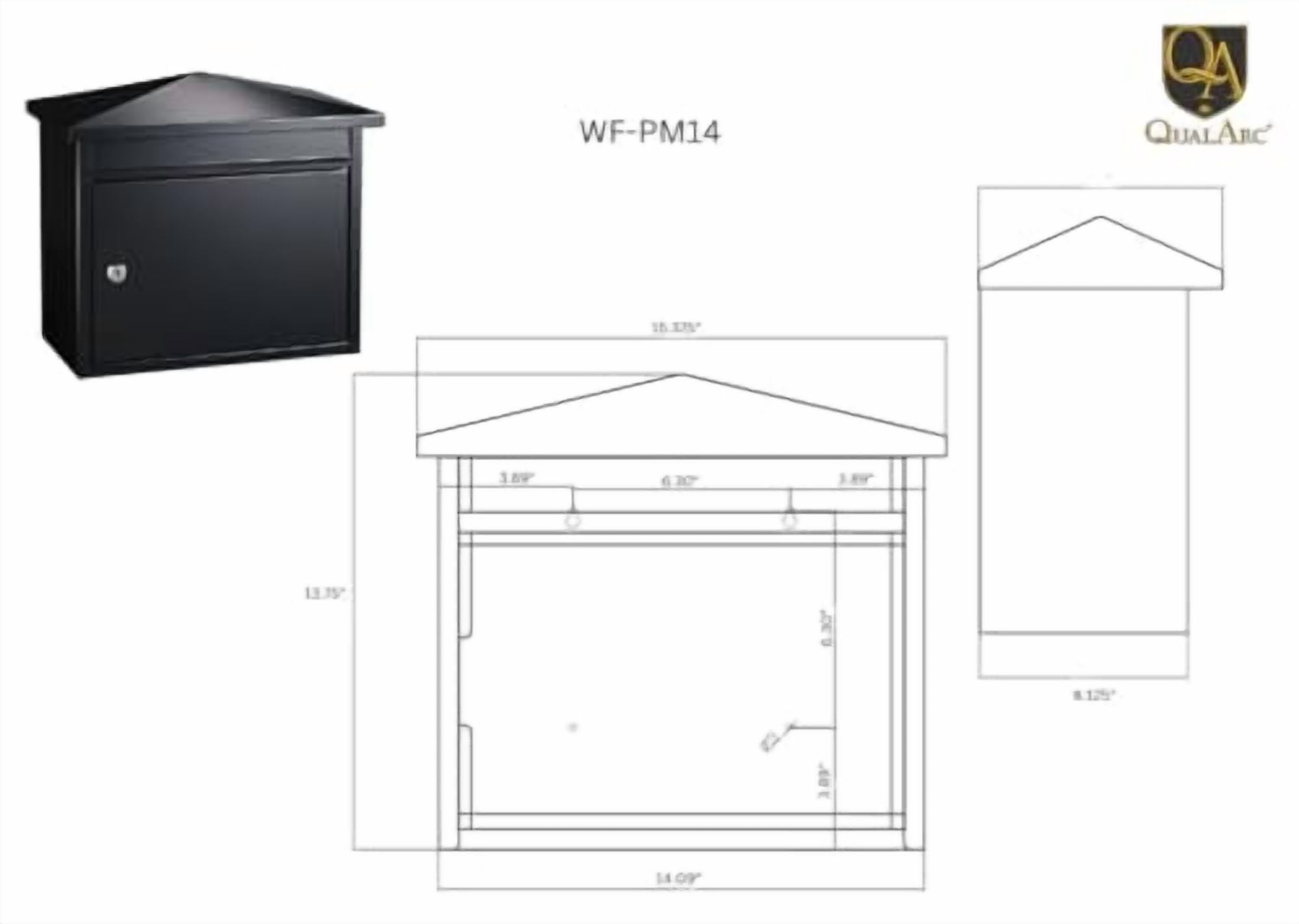 WF-PM14 Summit Wall Mount Rectangular Locking Mailbox, Black - Walmart.com