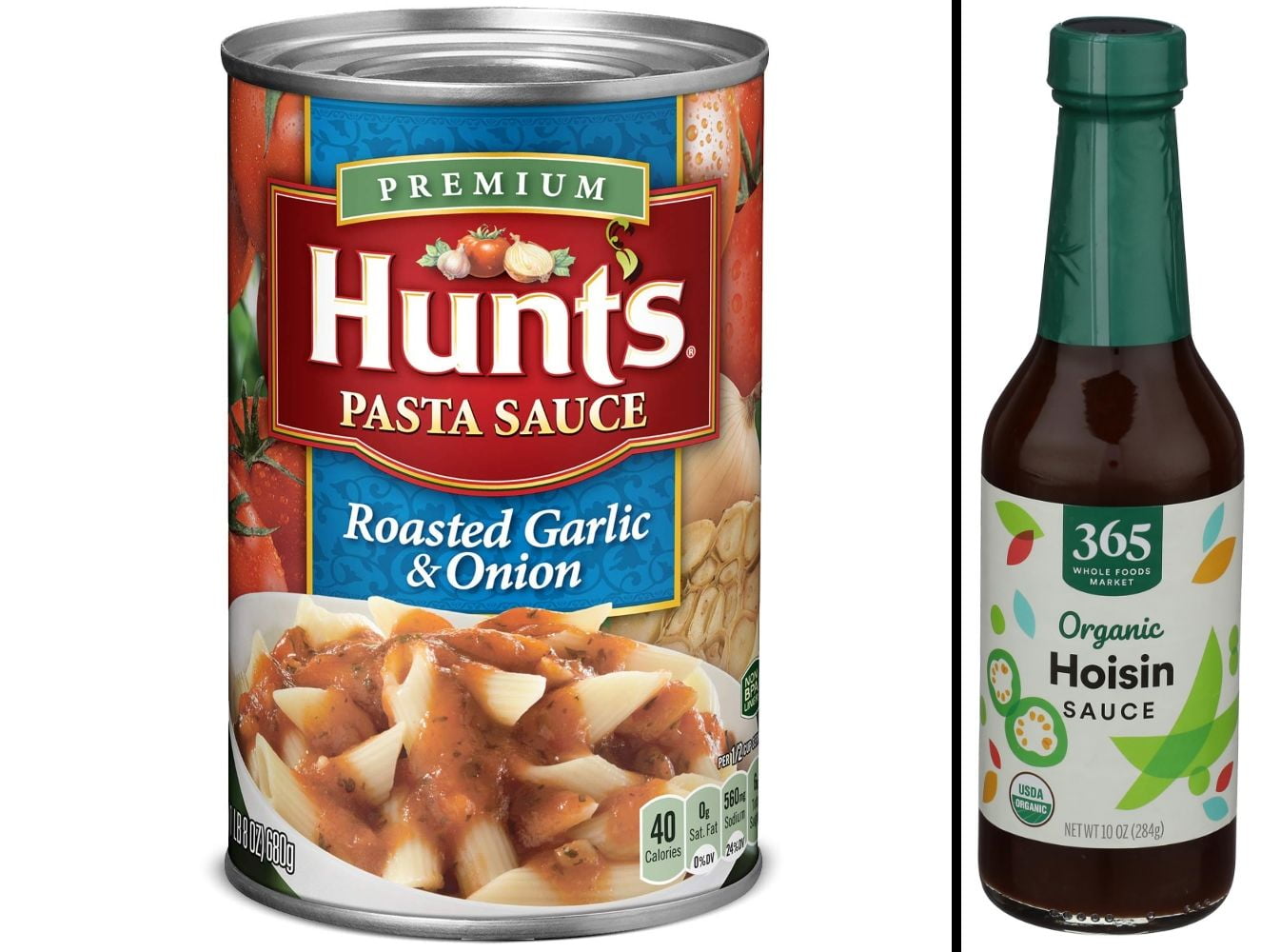 WFM, Organic Hoisin Sauce, 10 Ounce & Hunt's Roasted Garlic & Onion ...