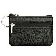 Key Ring Wallet with Leather Pouch: Credit Card Holder and Coin Purse ...