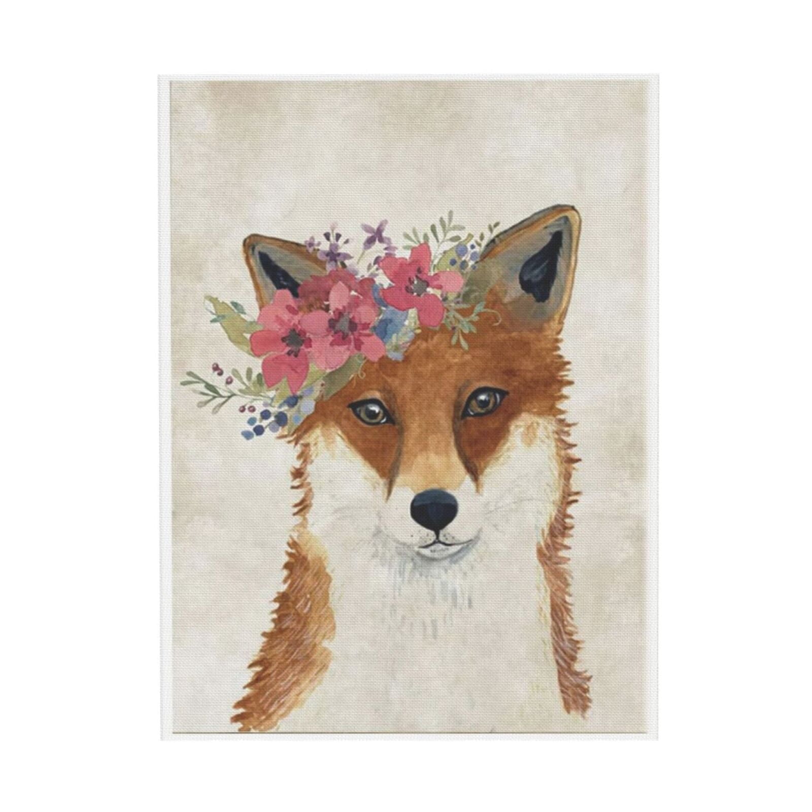 WFSposter Cute Safari Animal Art Print Posters Retro Fox Wall Art ...