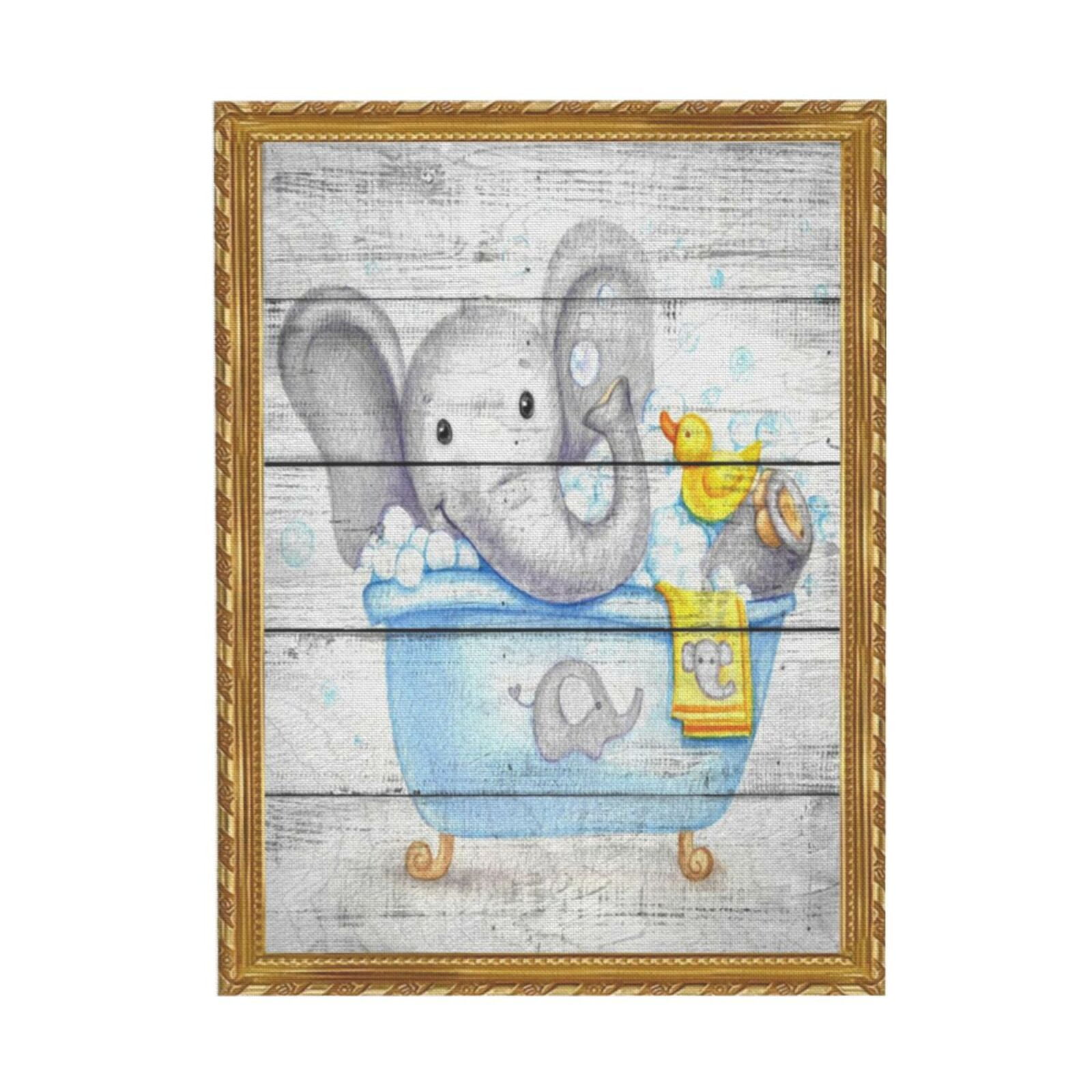 WFSposter Funny Elephant Bathroom Wall Art Elephant Bathroom Pictures ...