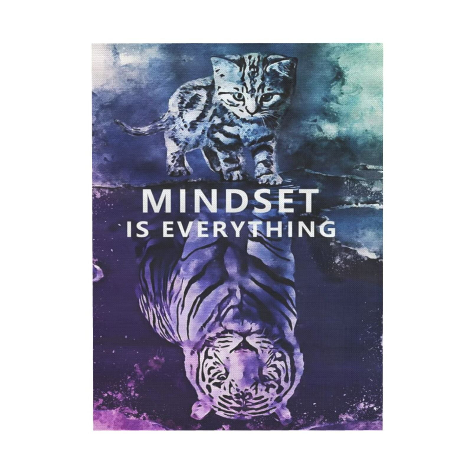 WFSposter Mindset is Everything Inspirational Wall Art Small Cat and ...