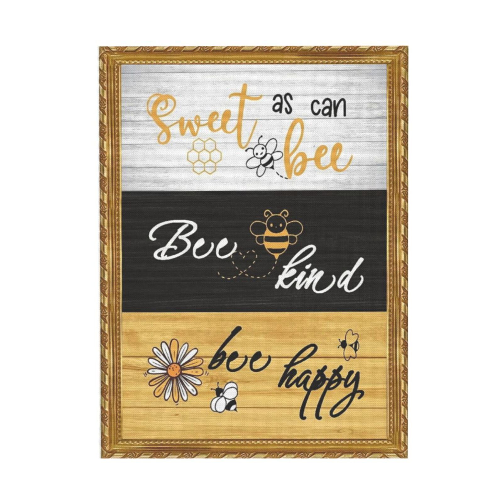 WFSposter Modern Rustic Honey Bee Canvas Wall Art,Funny Bee Home Decor ...