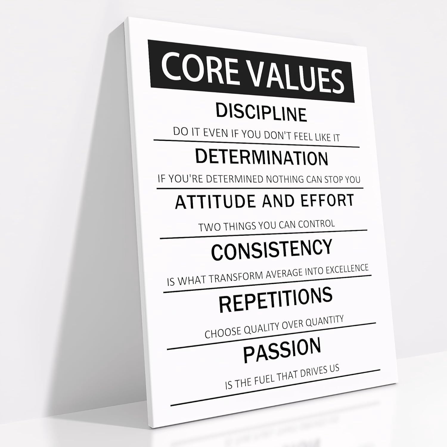 WFSposter-Motivational Poster Core Values Inspirational Canvas Wall Art ...