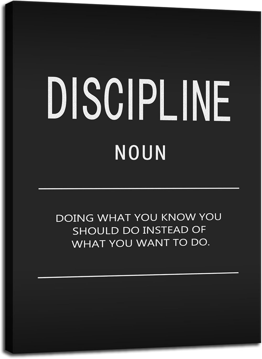 WFSposter-Office Decor Discipline Noun Inspirational Canvas Wall Art ...