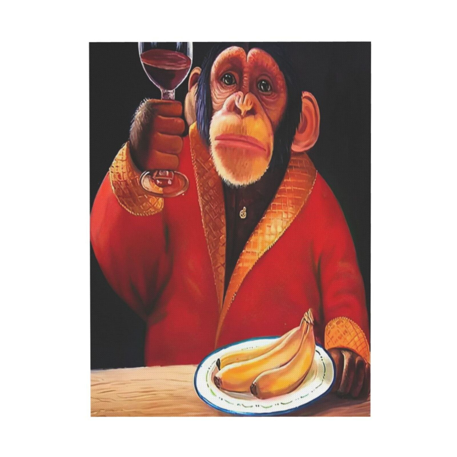 WFSposter Room Aesthetics Poster Animal Monkey Chimpanzee Drinking And ...
