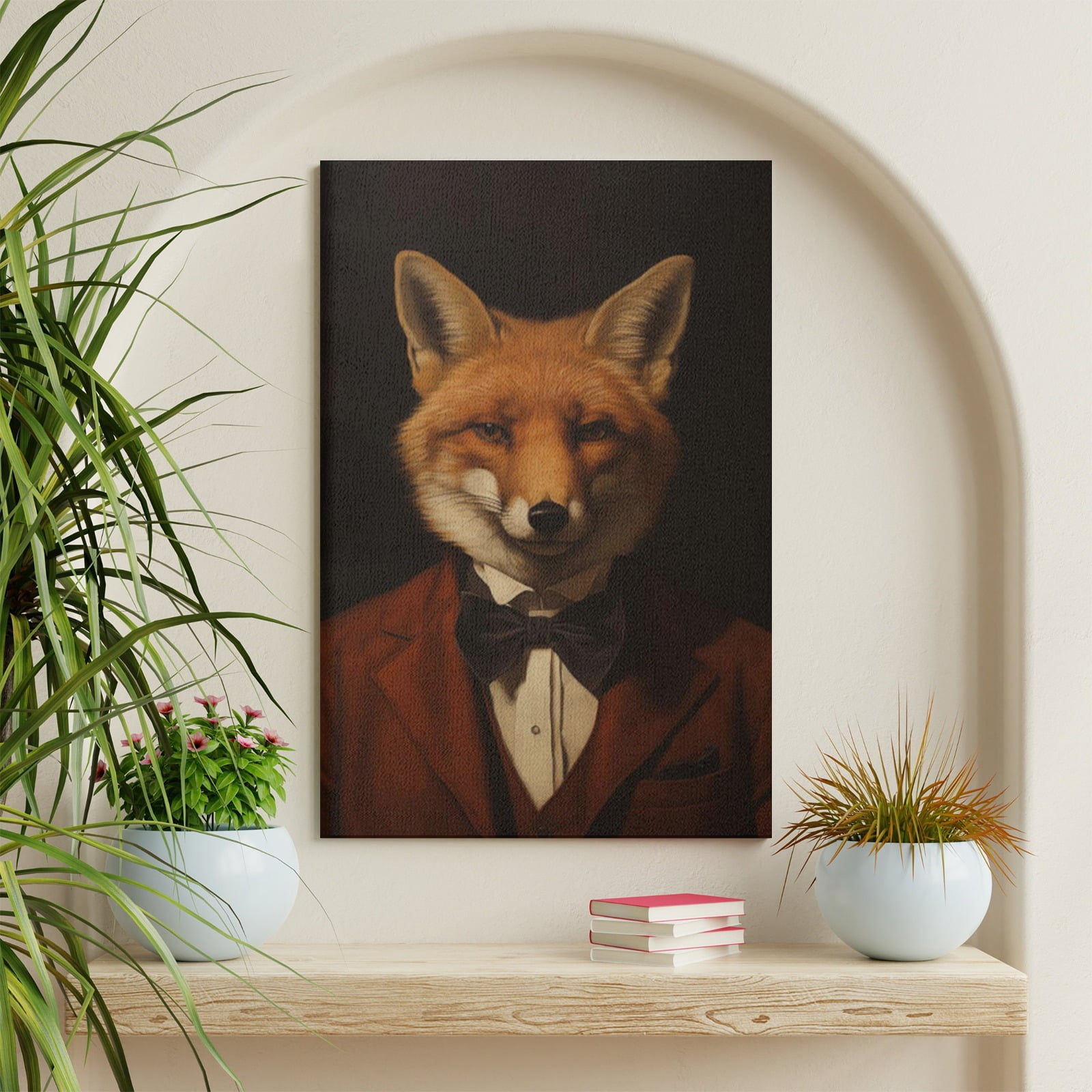 WFSposter Vintage Fox Wall Art Canvas Moody Animal Poster Vintage Fox ...