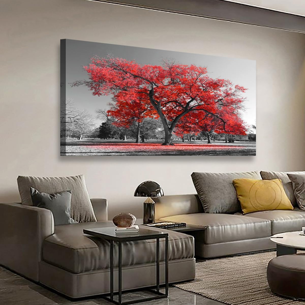WFSposterRed Tree of Life Wall Art for Living room Office Bedroom Black ...