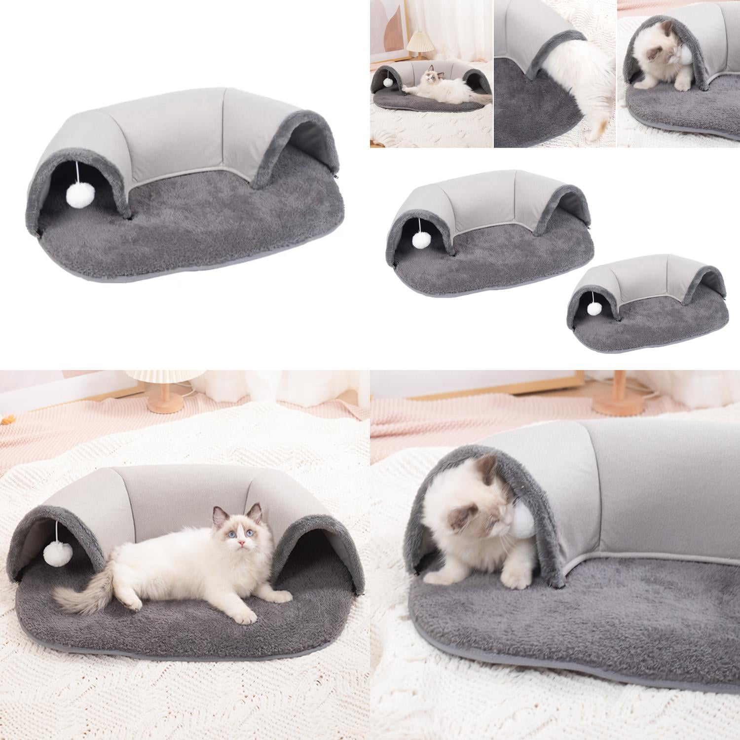 WFUPENG Cat Tunnel Bed - Dual Use Playable And Sleepable Detachable And ...