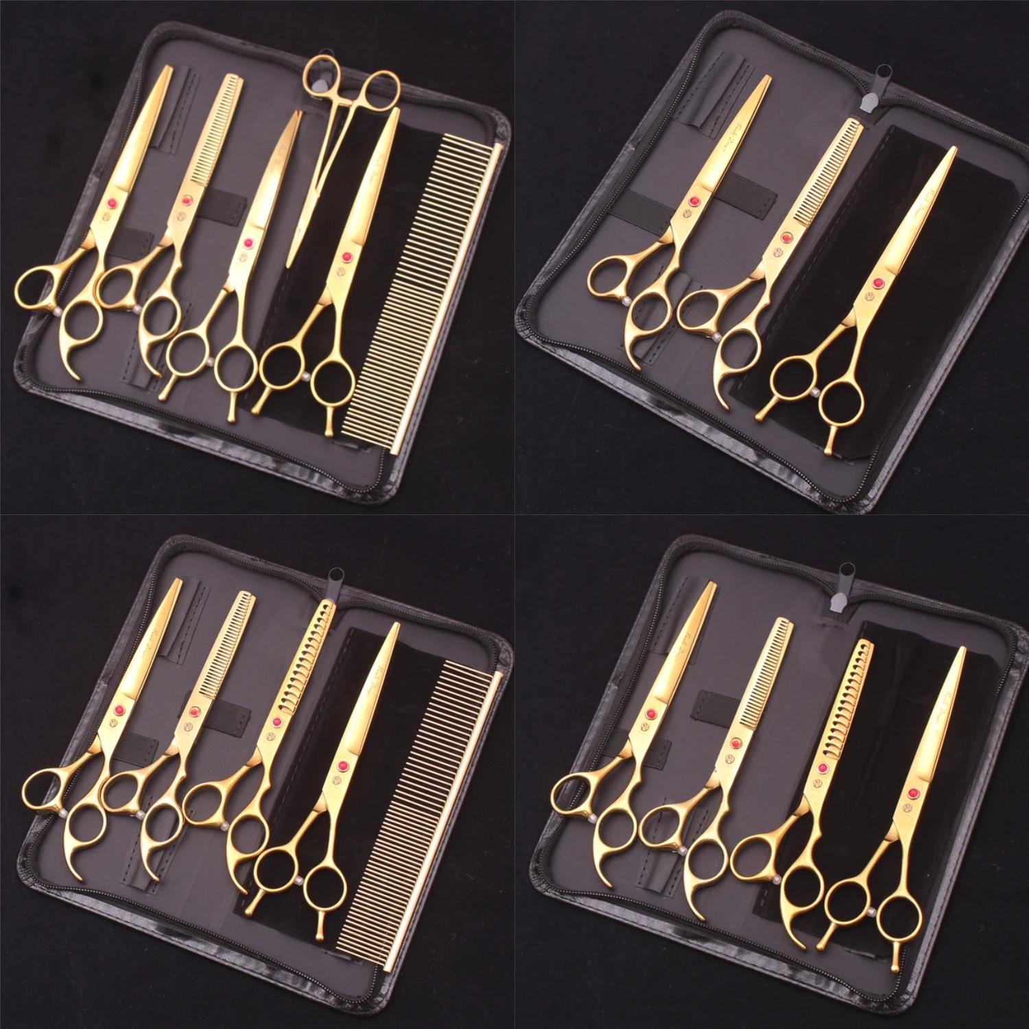 WFUPENG Dog Grooming Scissors Set 7” Japanese Stainless Straight Shears ...