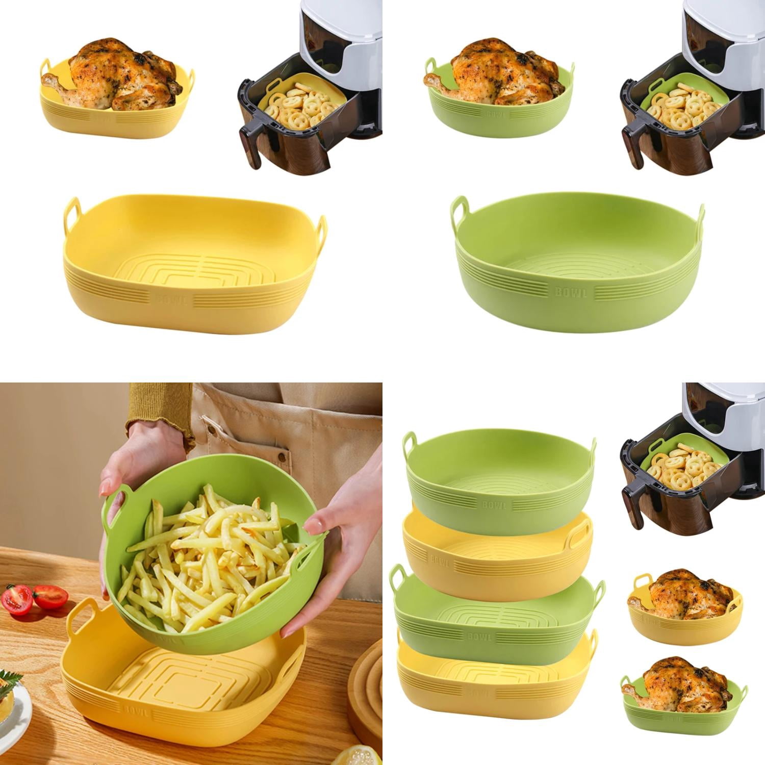 WFUPENG Durable Silicone Air Fryer Baking Tray for Healthy Pizza and ...