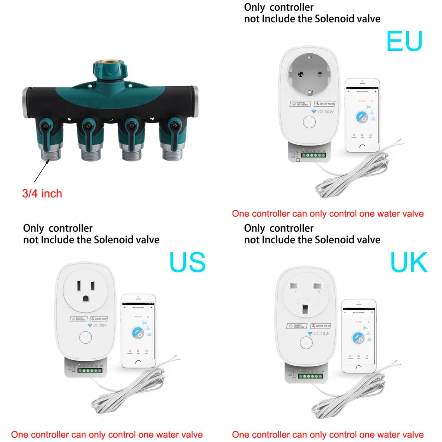 WFUPENG Intelligent WIFI Connected Smart Garden Irrigation Controller ...