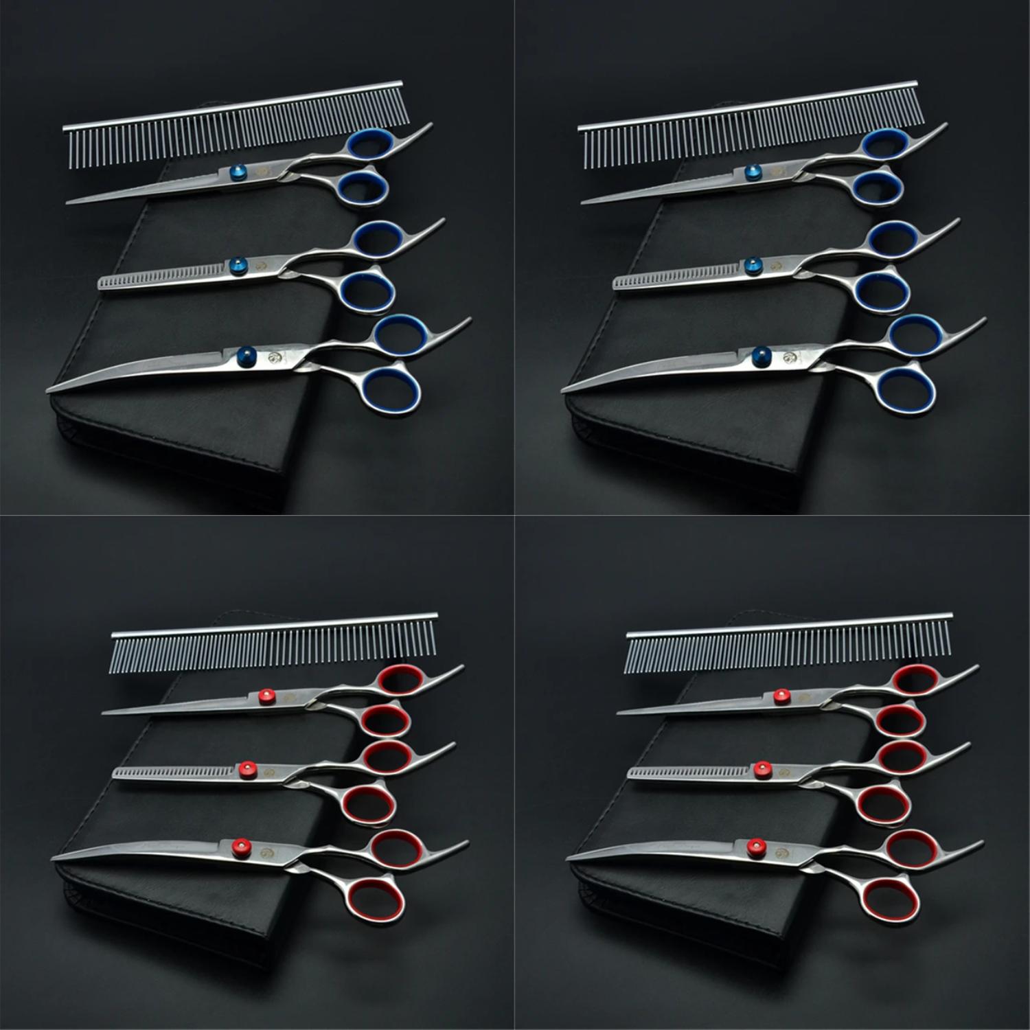 WFUPENG Professional Stainless Steel Pet Grooming Scissors Set - 6” and ...