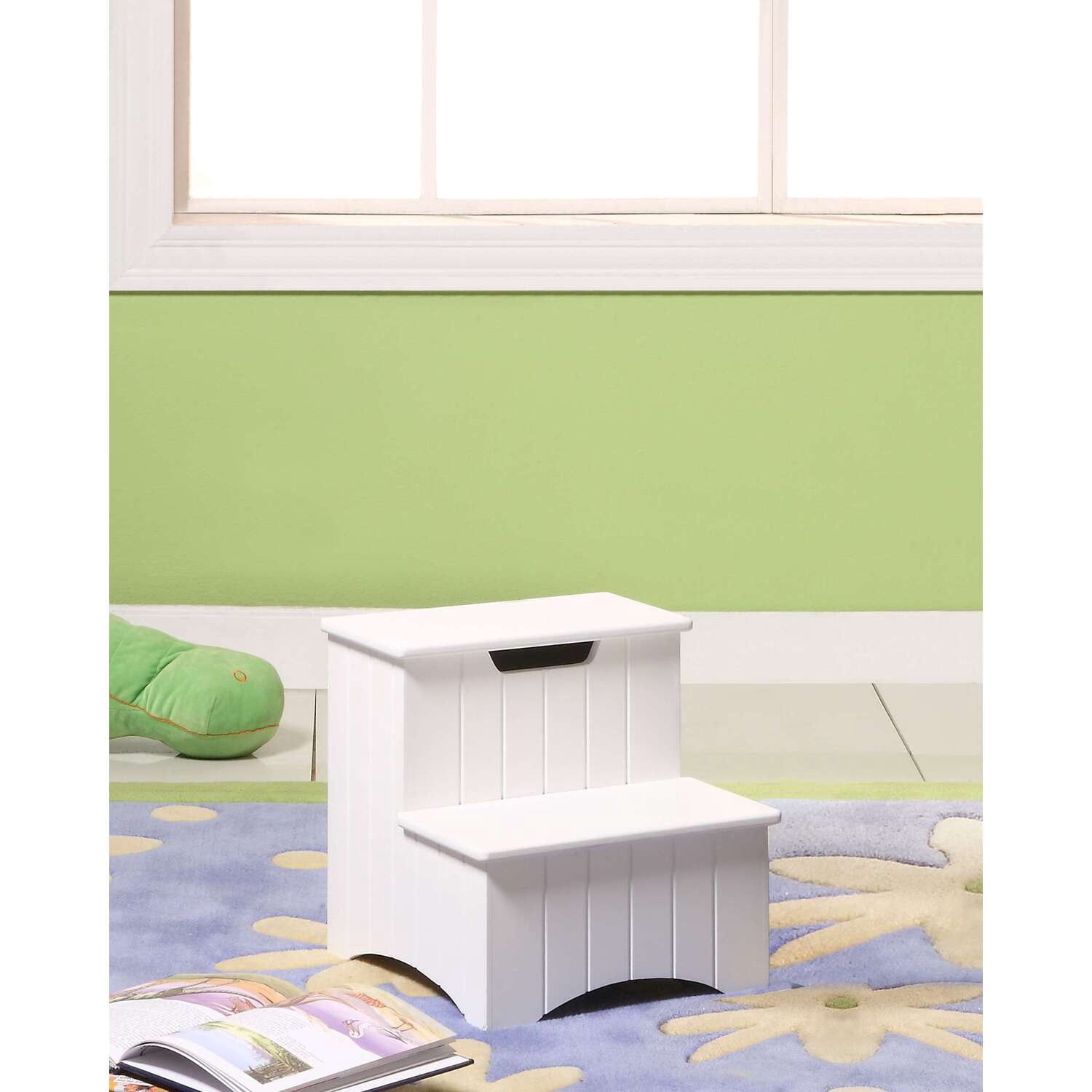 Room Designs, Small Storage Step Stool, Elegant MDF Wood, 200 lbs ...