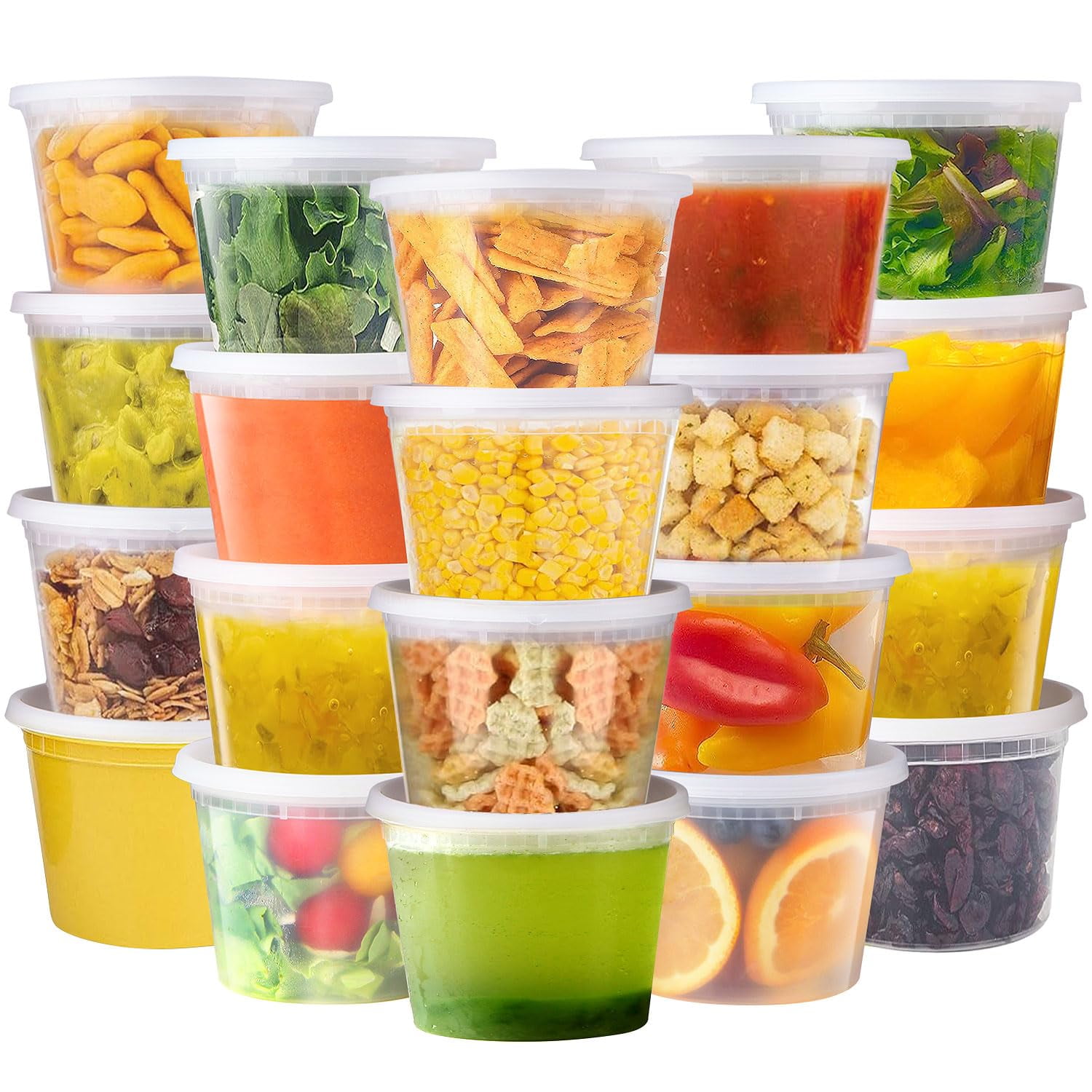 WGCC Deli Containers with Lids 16 oz - Disposable Soup Containers with ...