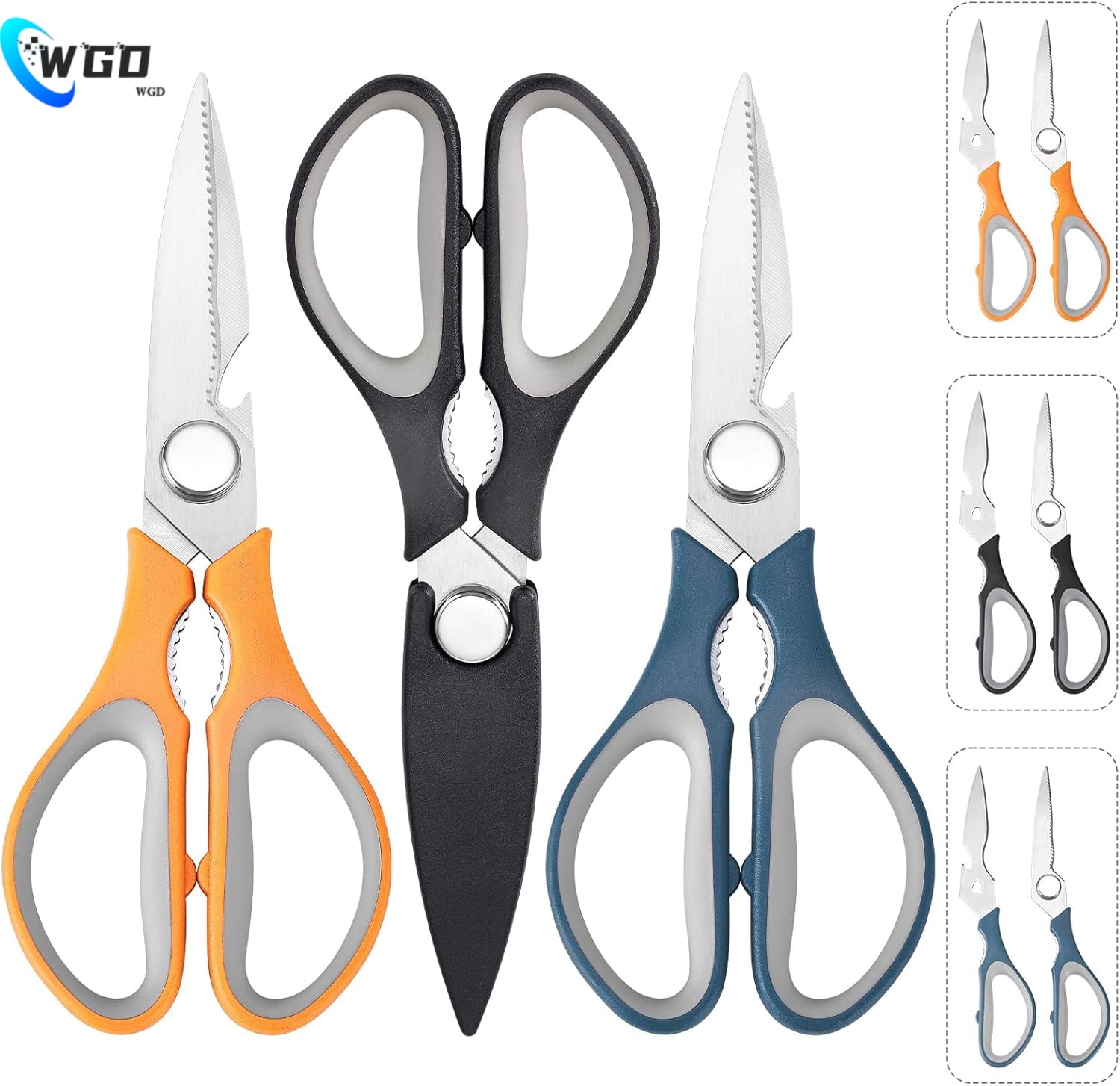 WGD 3-Pack Kitchen Shears Heavy Duty All Purpose Stainless Steel ...