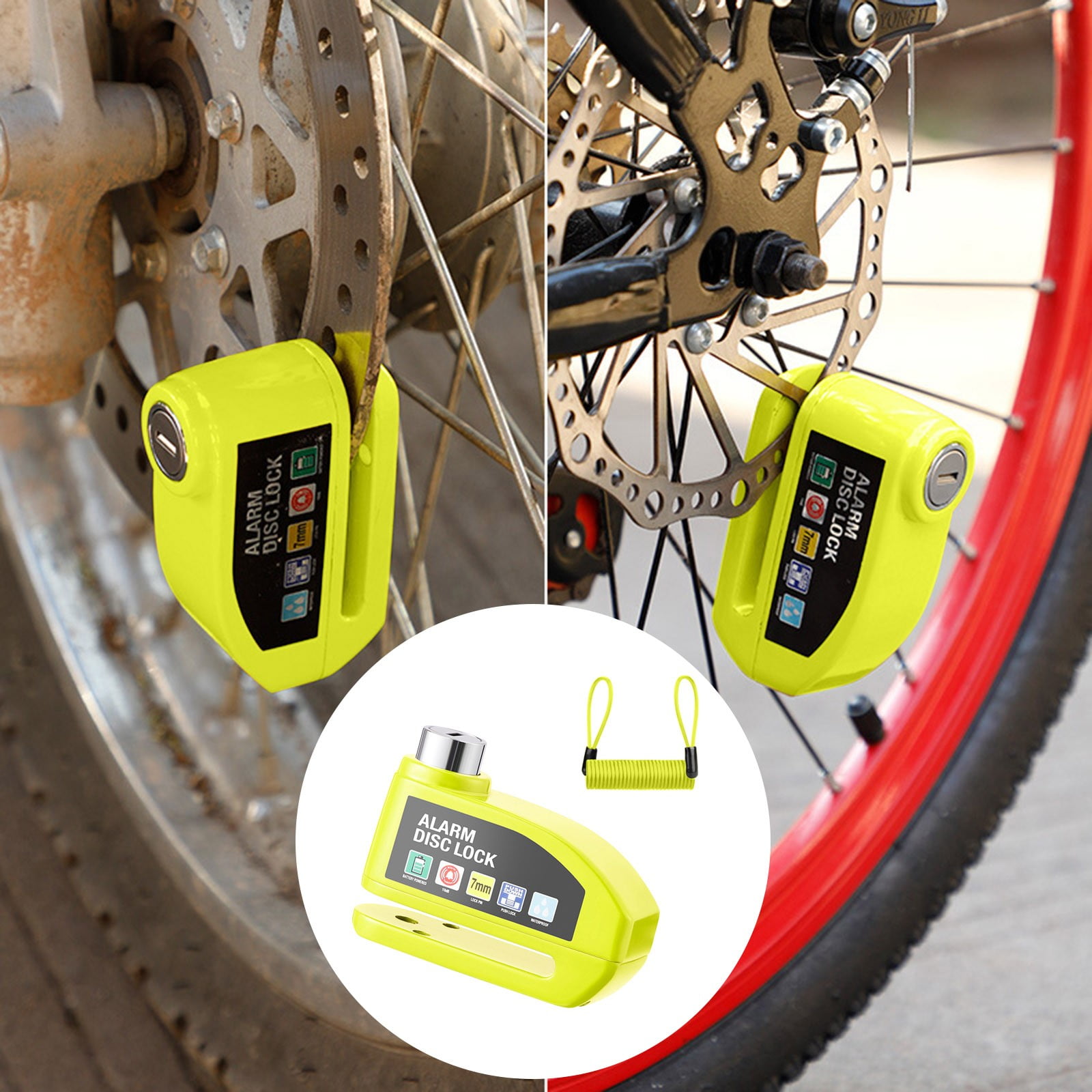 WGEEGWTTGH Bike Disc Brake Lock Alarm Electric Bike Motorcycle Brake ...