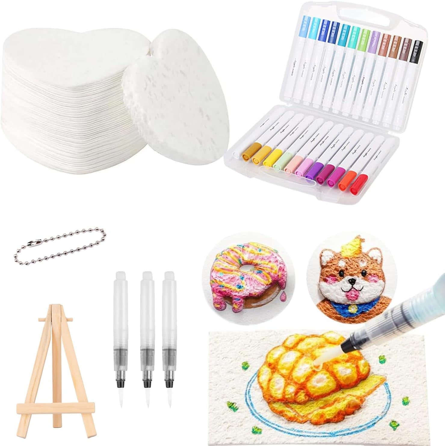 WGMM Magic Foam Texture Painting Kit With12PC Magic Paint Pens & 10Pcs ...