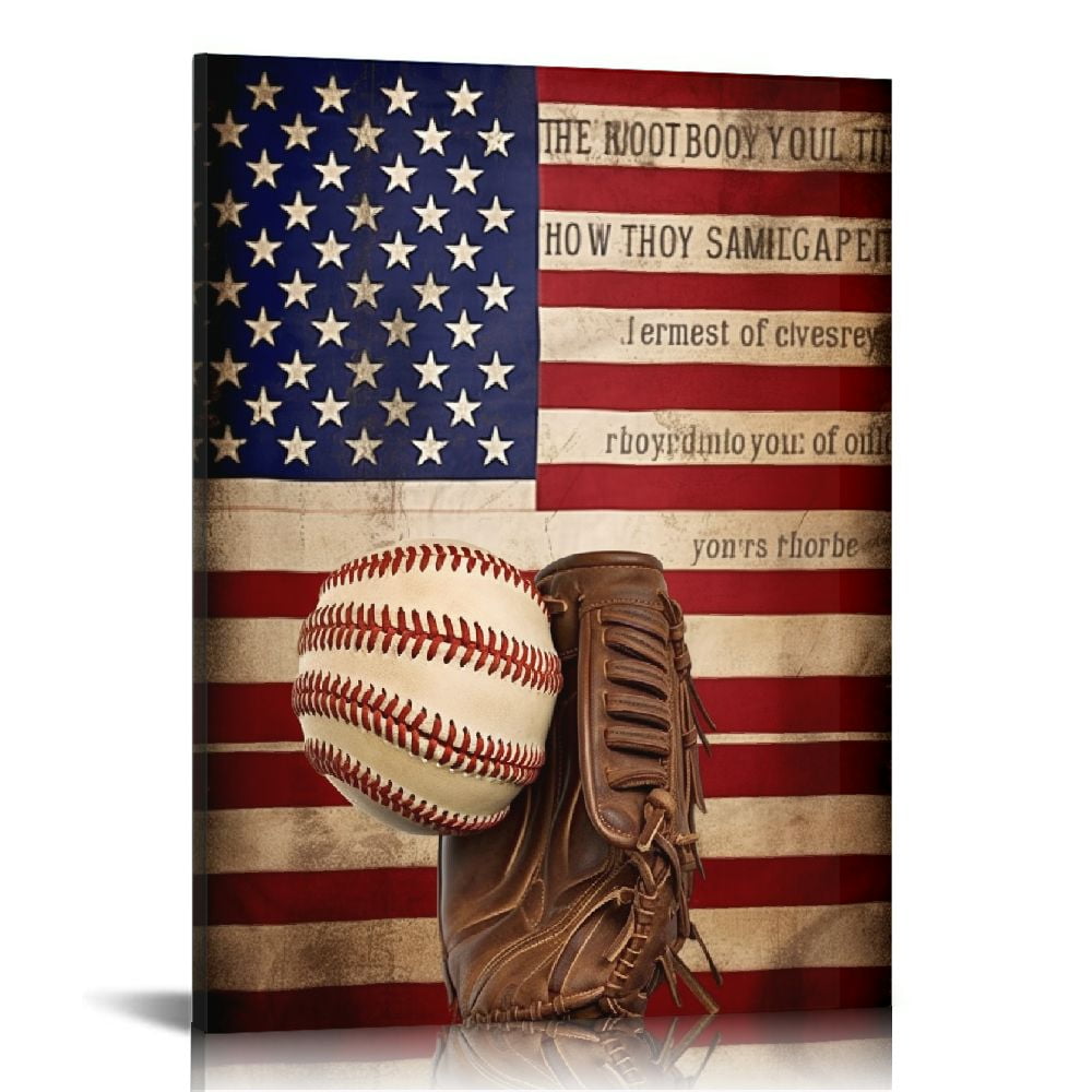 WGOD Inspirational Baseball Wall Art Sport Theme Pictures Wall Decor ...