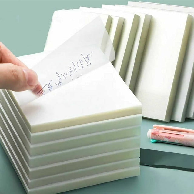 WGOUP 3-Pack Transparent Sticky Notes, Waterproof, Self-Adhesive, 76 ...