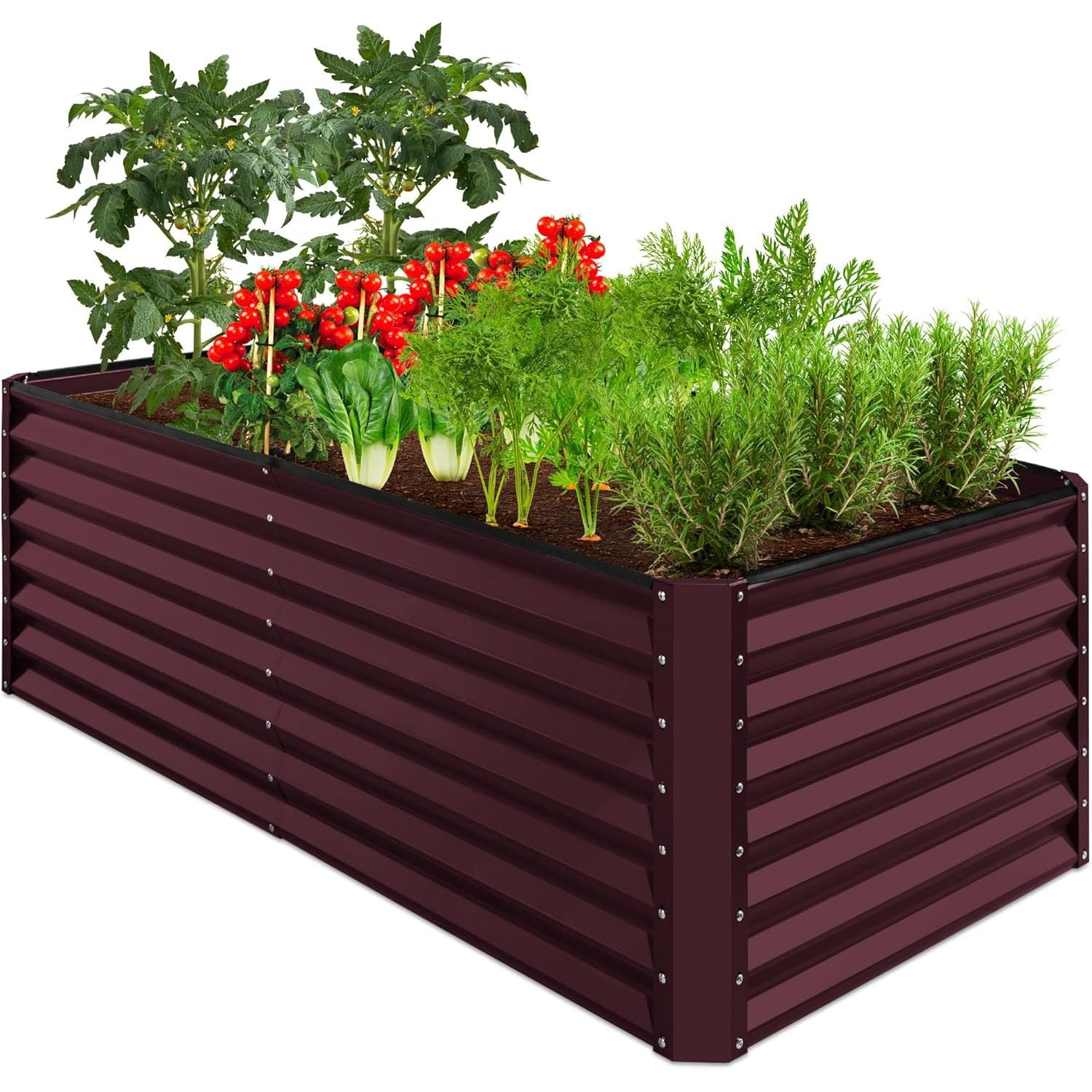 WGQP 6x3x2ft Outdoor Metal Raised Garden Bed, Deep Root Box Planter for ...