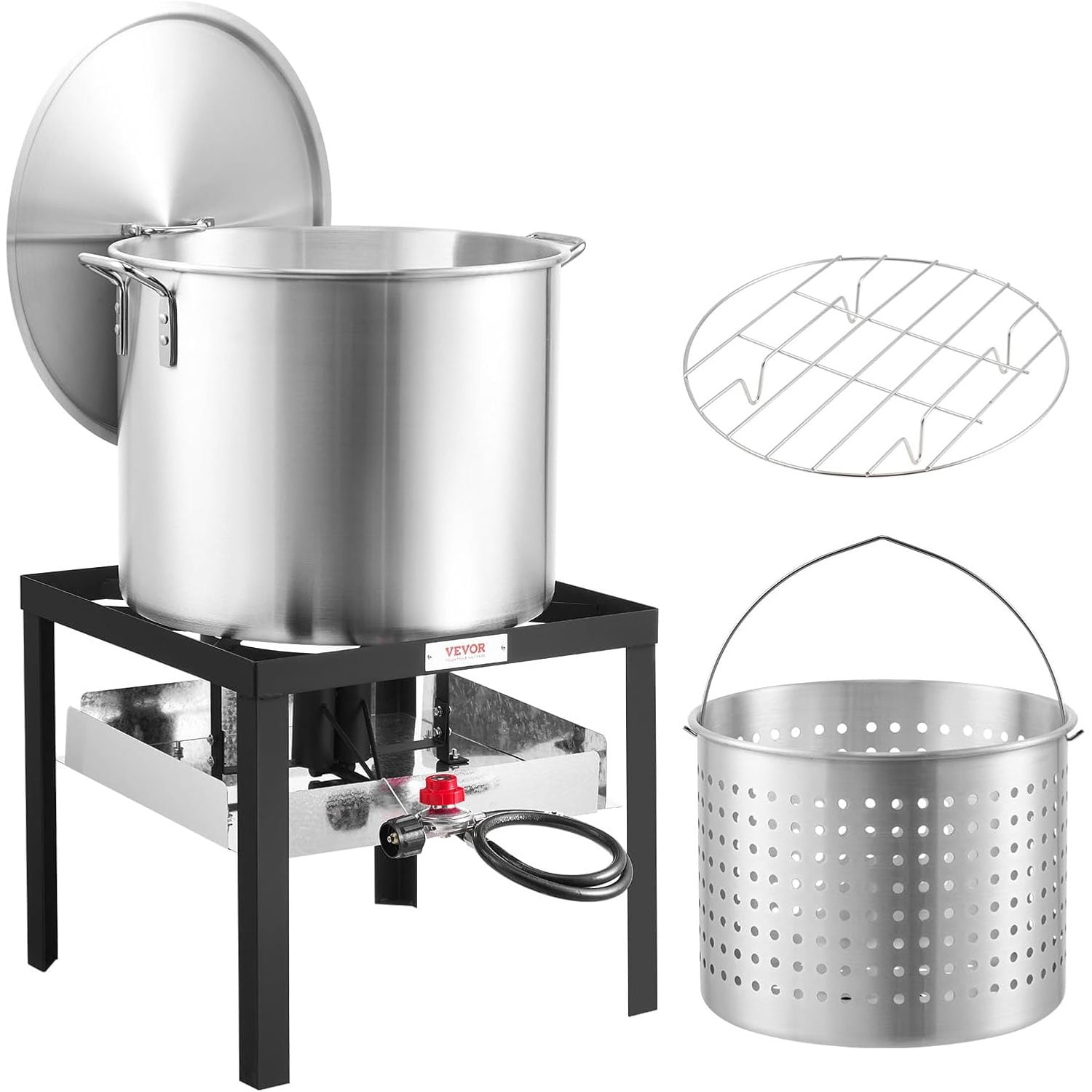 WGQP 80 Qt Seafood Boiling Kit with Strainer, Outdoor Seafood Boil Pot ...