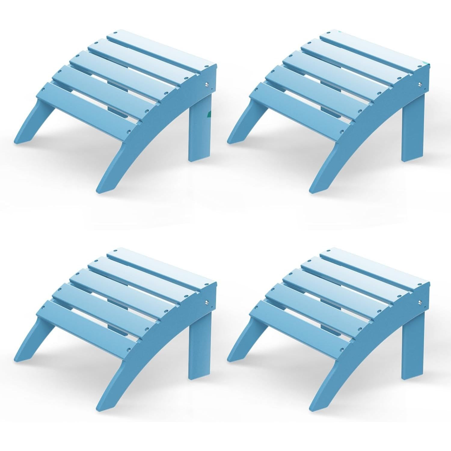WGQP Adirondack-Ottoman | Folding | Set of 4 | HDPE Plastic | Outdoor ...