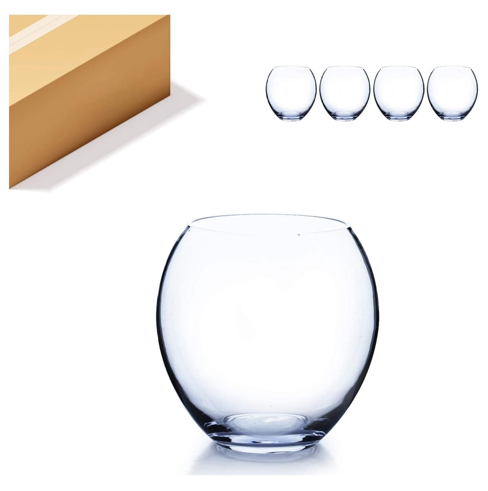 WGV Bowl Glass Vase Bulk, Diameter 7.5", Height 8", (Multiple Sizes ...