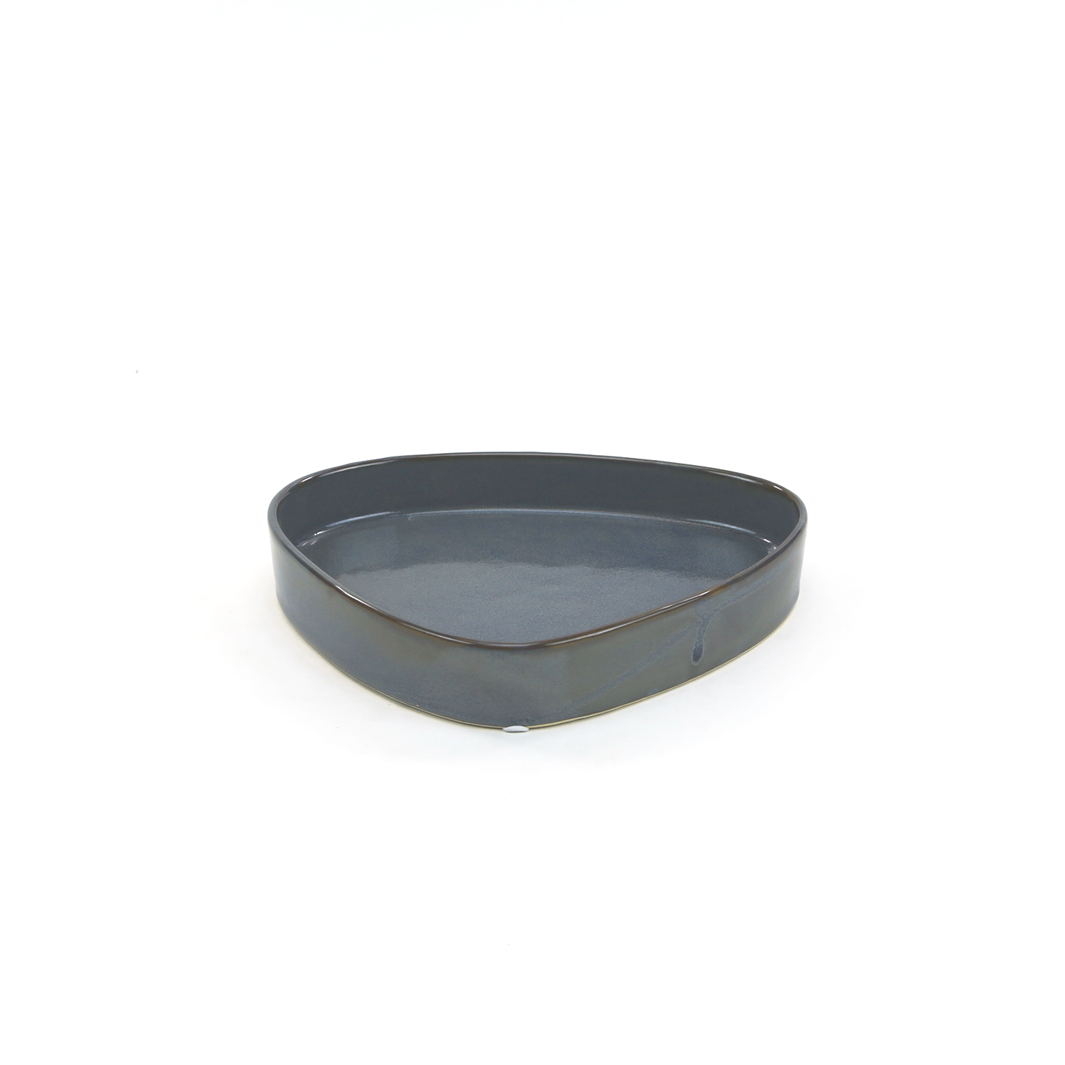 WGV Cadet Blue Rounded Triangular Pan Vase - 7" Wide x 1.5" Height ...