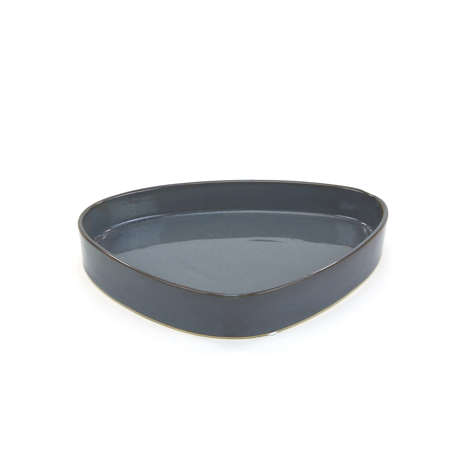 WGV Cadet Blue Rounded Triangular Pan Vase - 8" Wide x 2" Height, Good ...