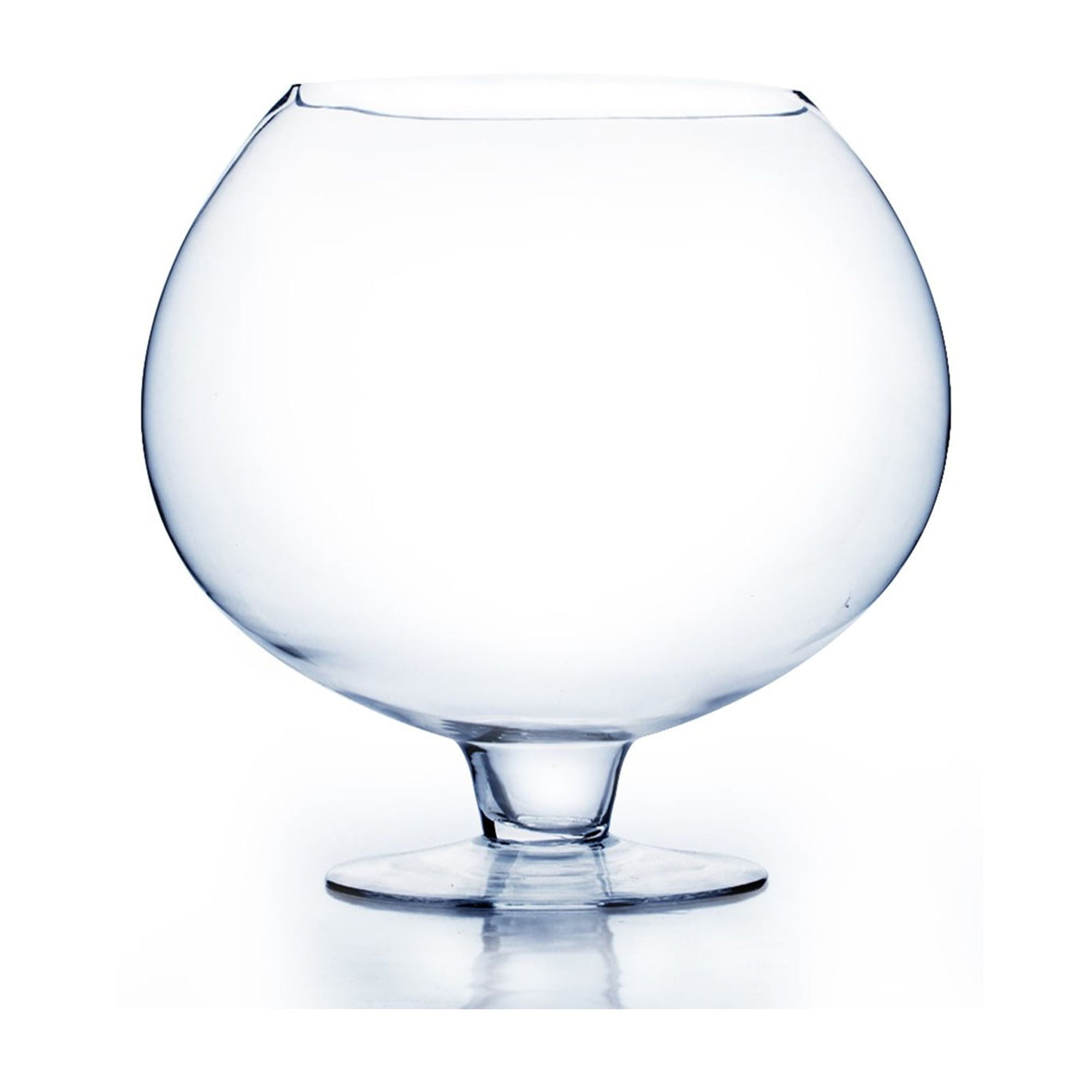 WGV Clear Bowl Glass Vase with Stem - 12" Wide x 12" Height, Good ...