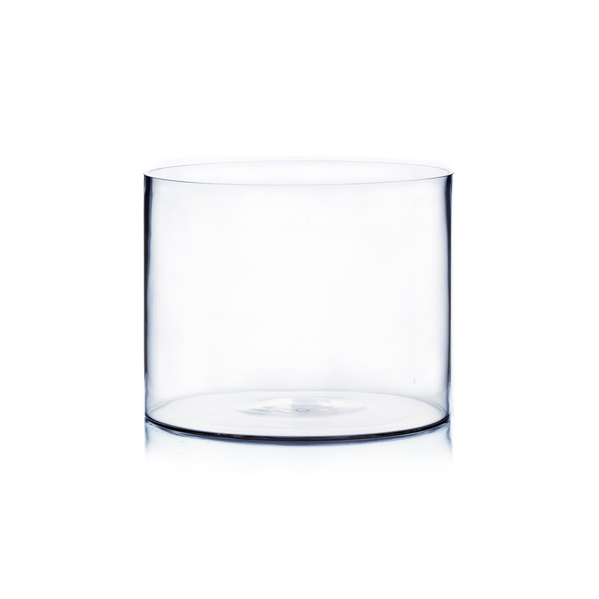 WGV Clear Cylinder Glass Vase - 10" Wide x 8" Height, Good quality ...