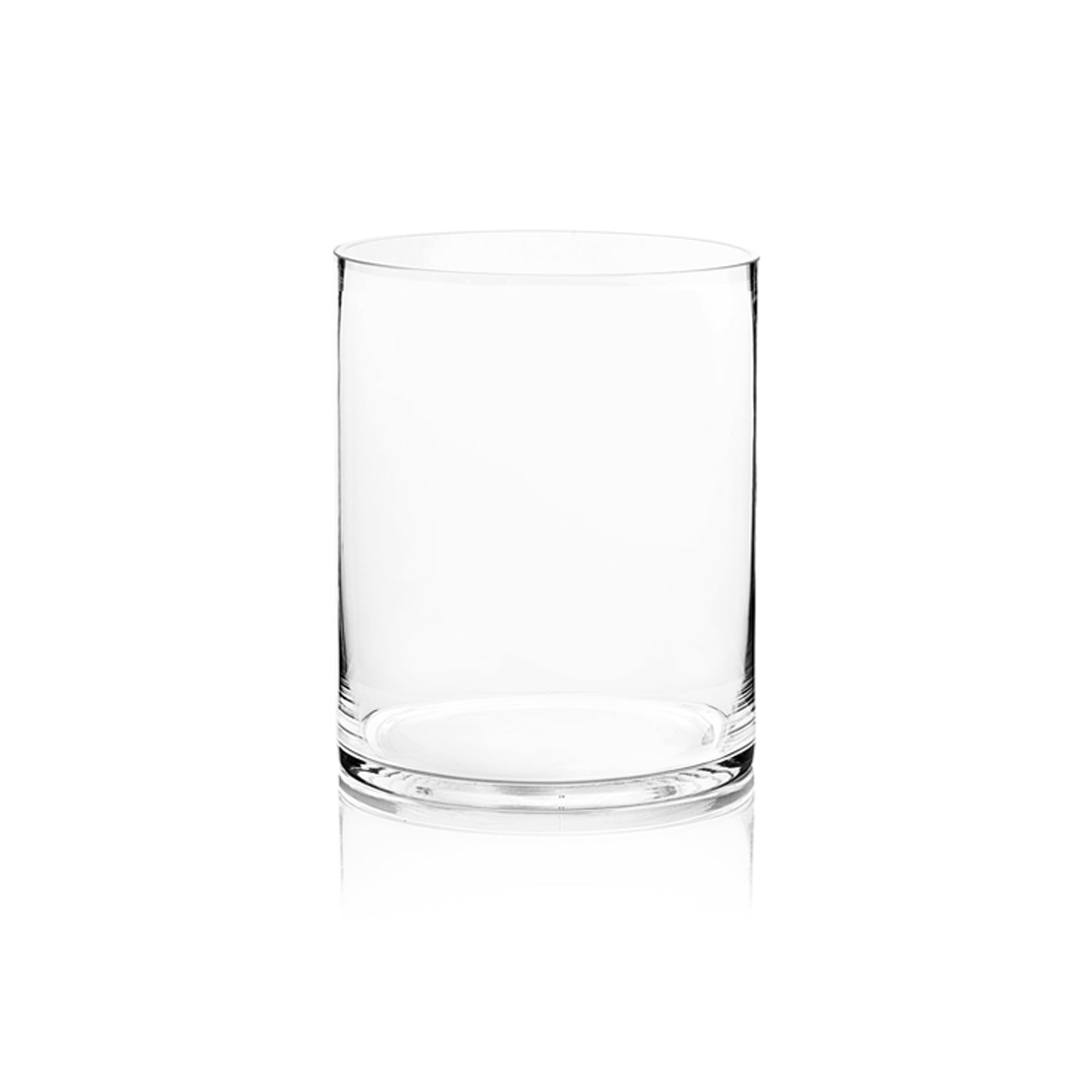 WGV Large Clear Cylinder Glass Vase, 8" Wide x 10" Height, Heavy ...