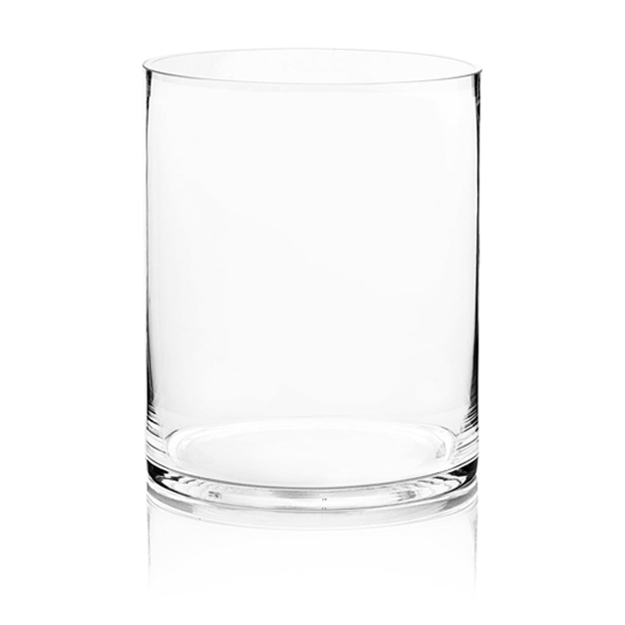 WGV Large Clear Cylinder Glass Vase, 8" Wide x 10" Height, Heavy ...