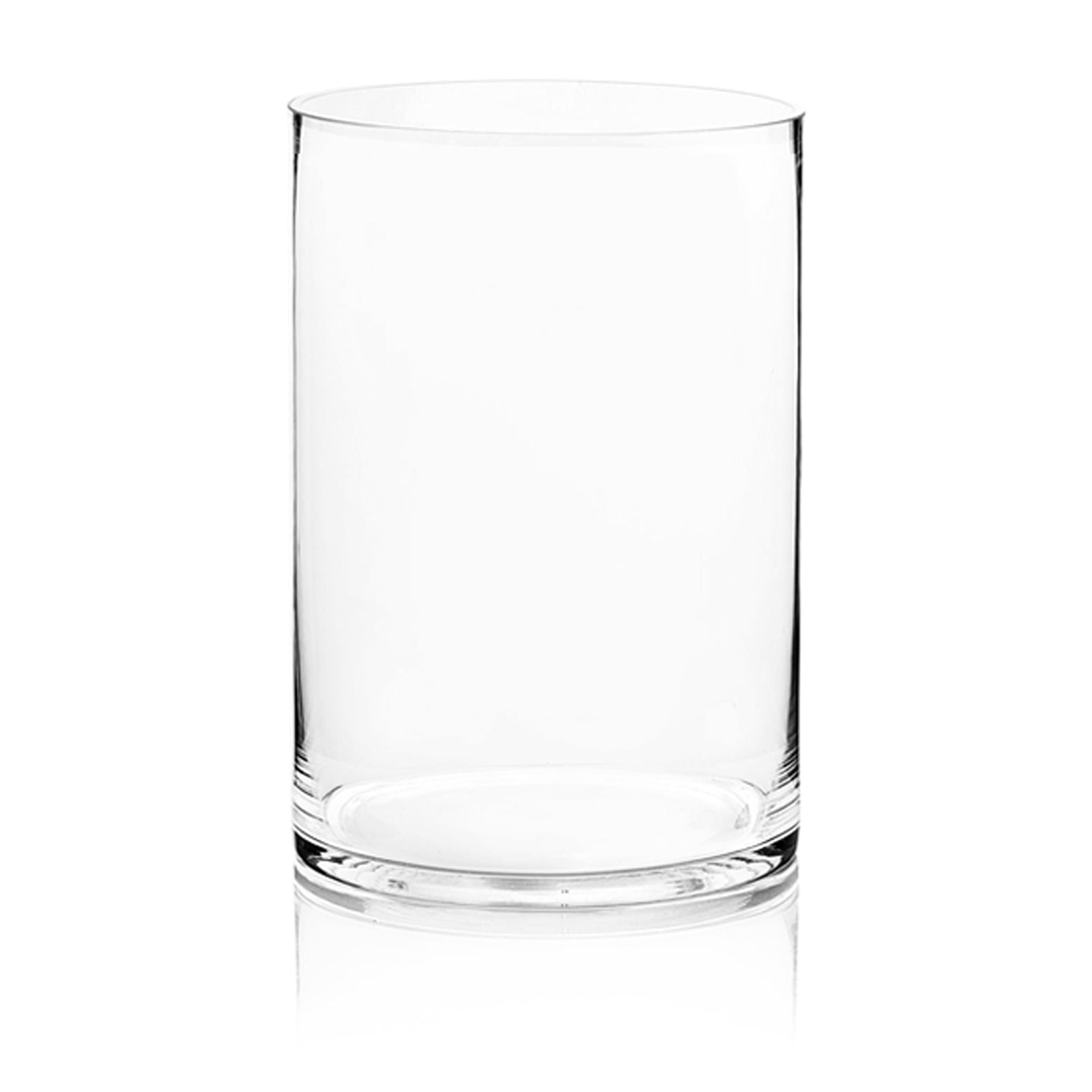 WGV Clear Cylinder Glass Vase - Large, Round, 8" Wide x 12" High ...