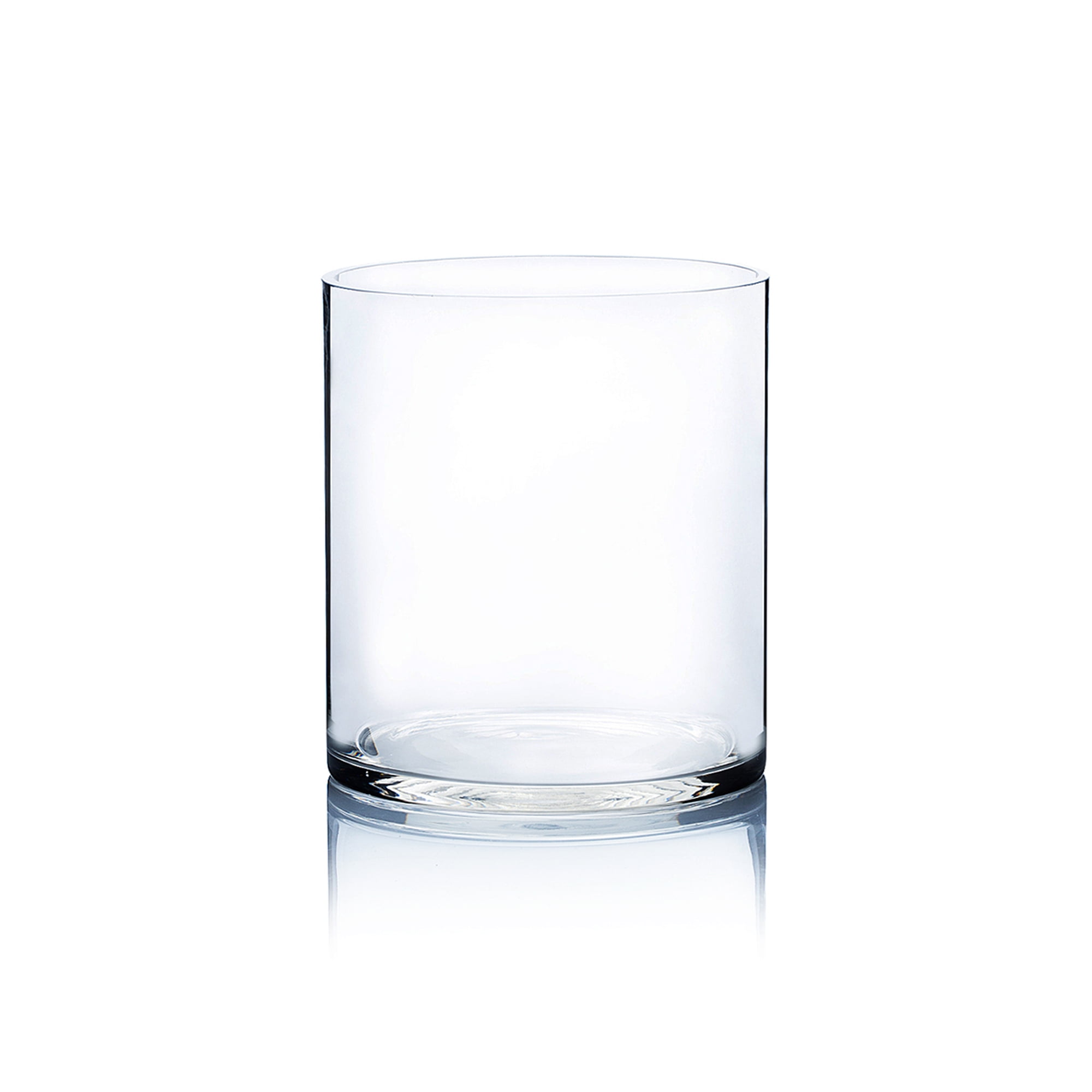 WGV Clear Cylinder Glass Vase - 9" Wide x 10" Height, Good quality ...