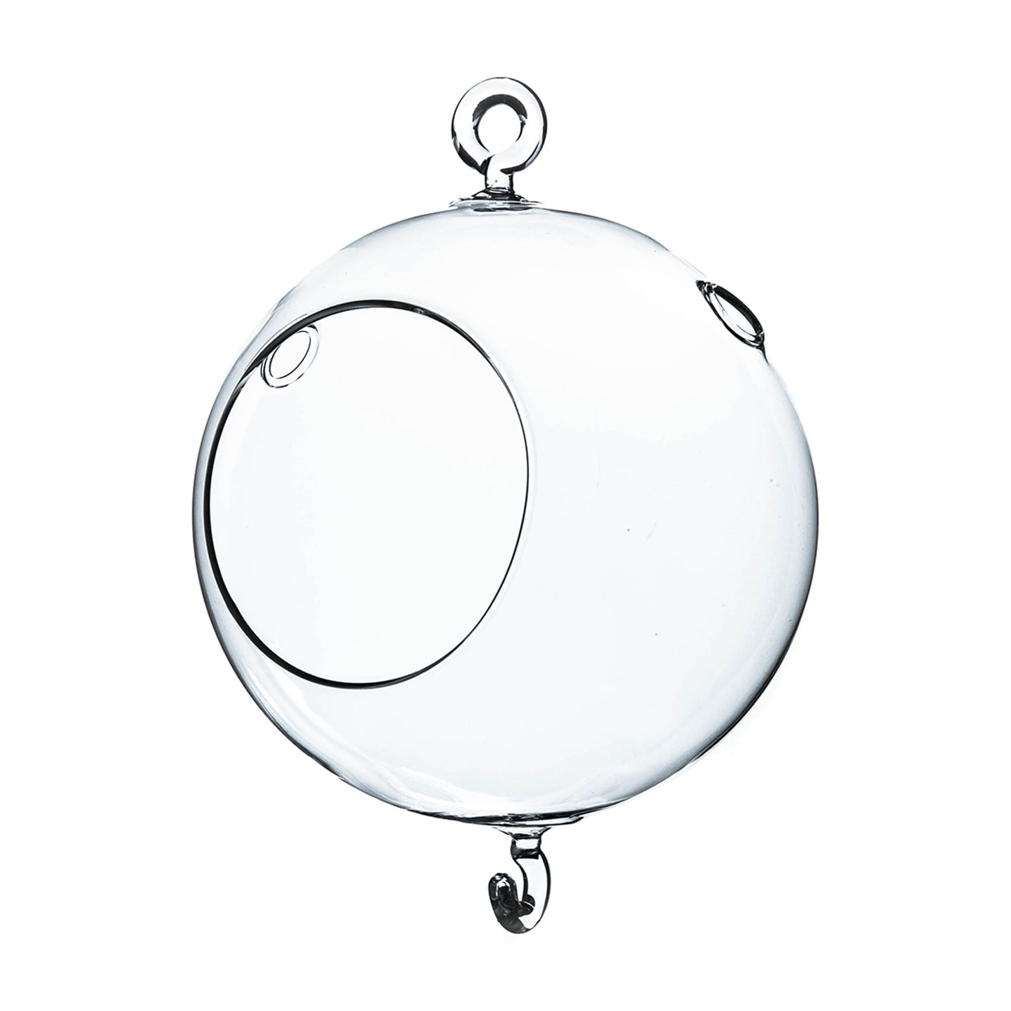 WGV Clear Hanging Glass Votive, Double Hook - 5" Wide x 7" Height, Good ...