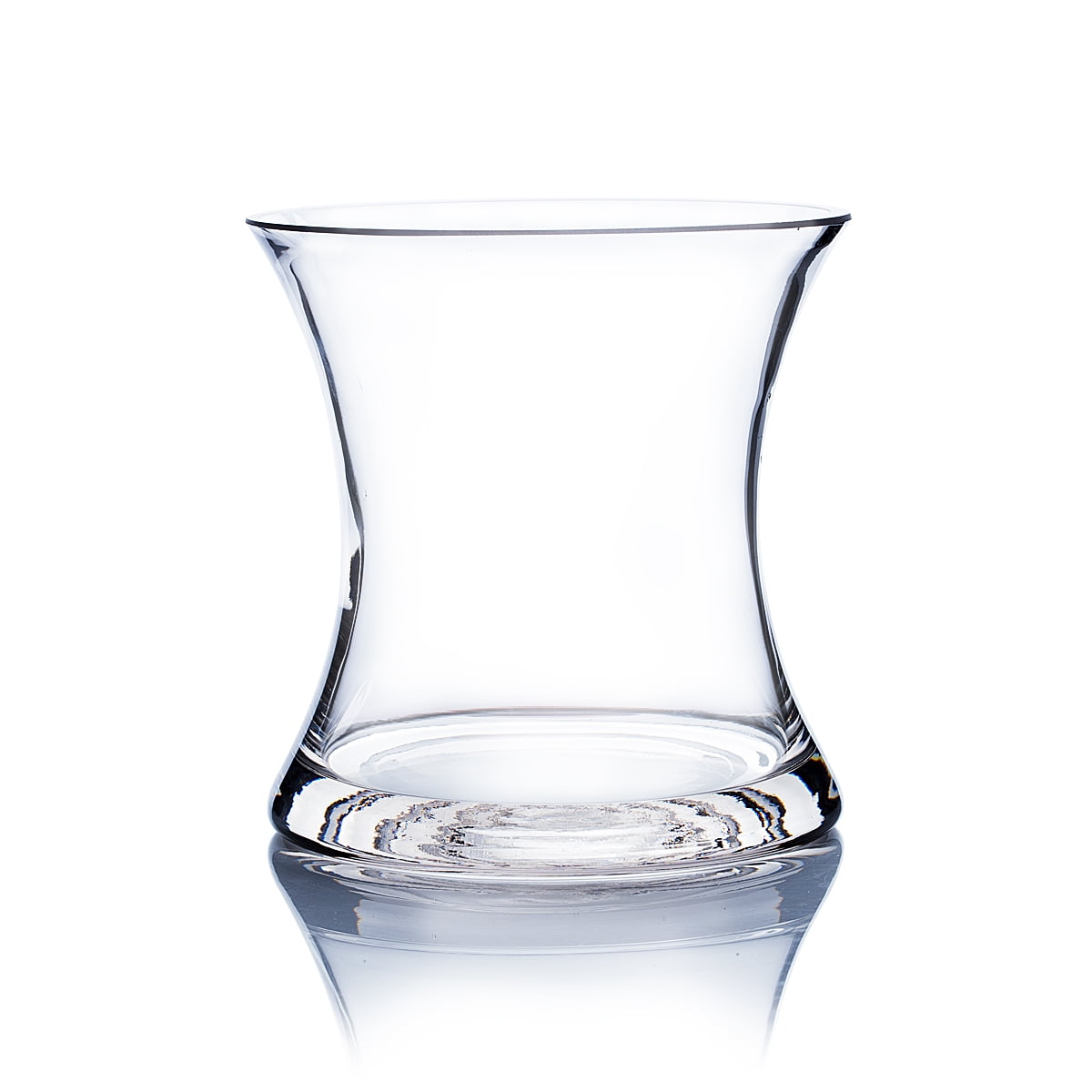 WGV Clear Medium Hurricane Concaved Gathering Vase - 5.5" Wide x 6 ...