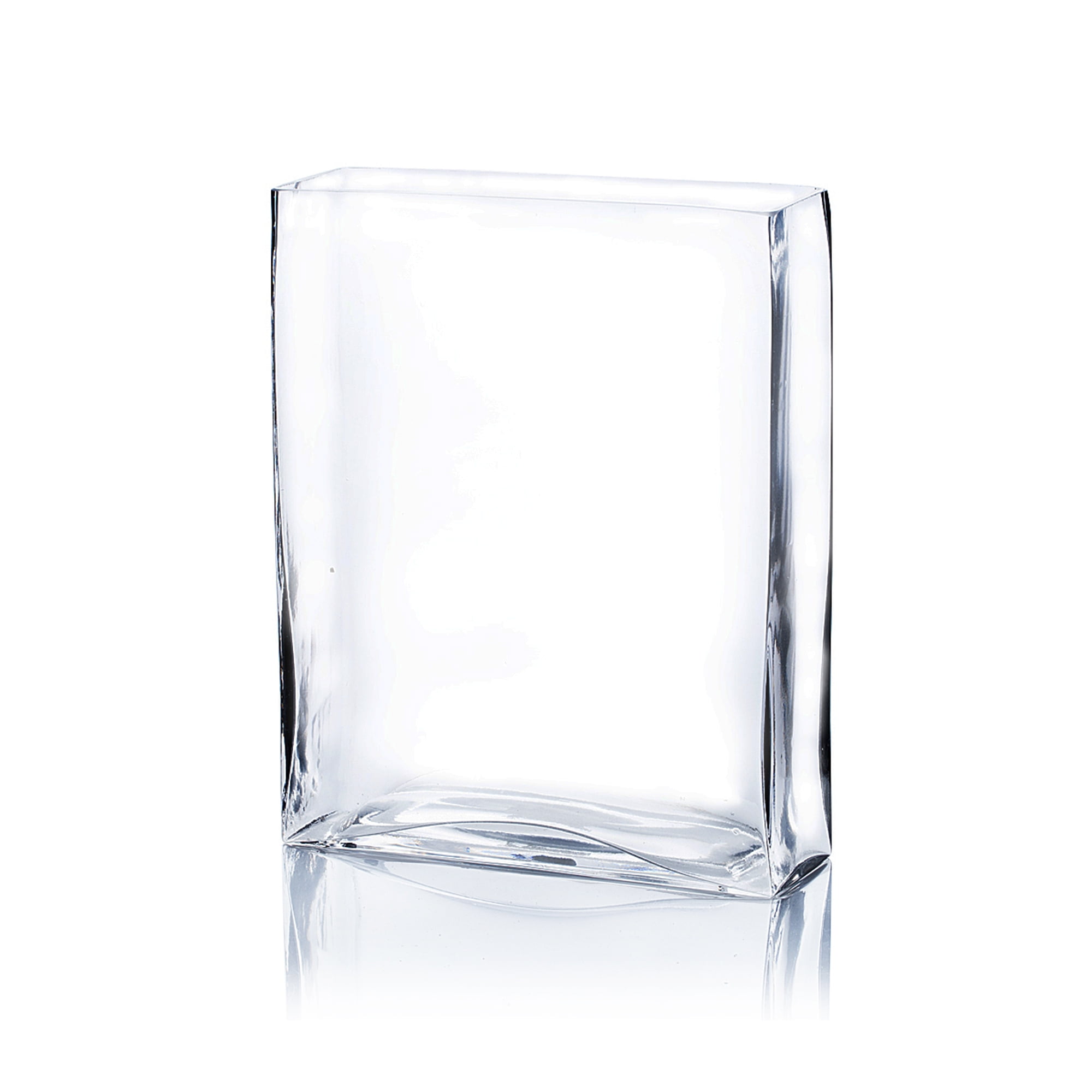 WGV Clear Rectangular Glass Block Vase - 2" Wide x 10" Height, Good ...