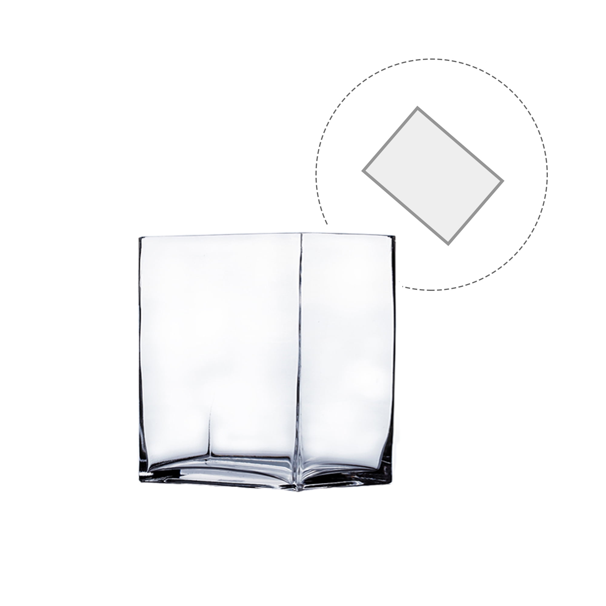 WGV Clear Rectangular Glass Block Vase - 3" Wide x 5" Height, Good ...