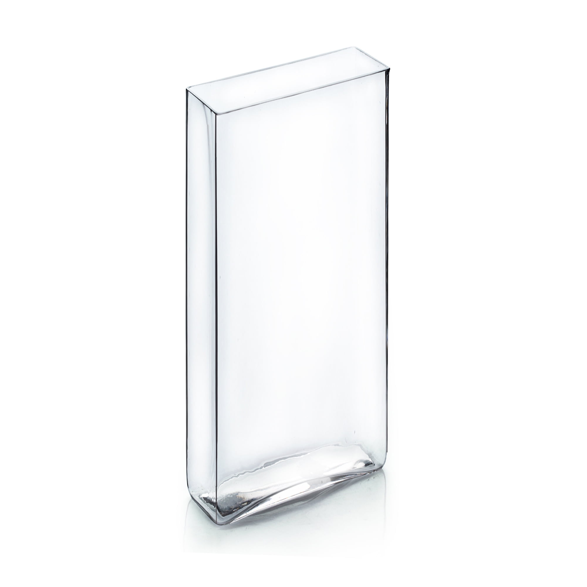 WGV Clear Rectangular Glass Block Vase- 8" Long x 18" Height, Good ...