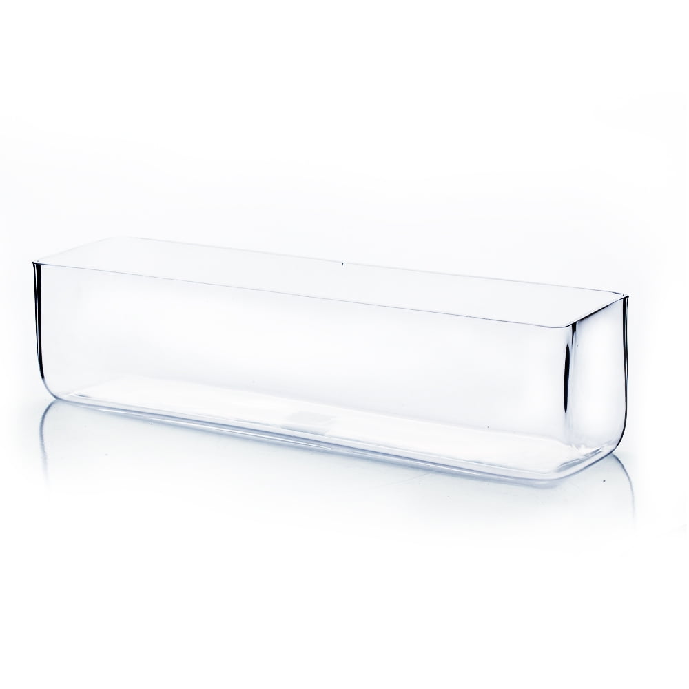 WGV Clear Rectangular Glass Planter Box Vase - 4" Wide x 16" Height ...