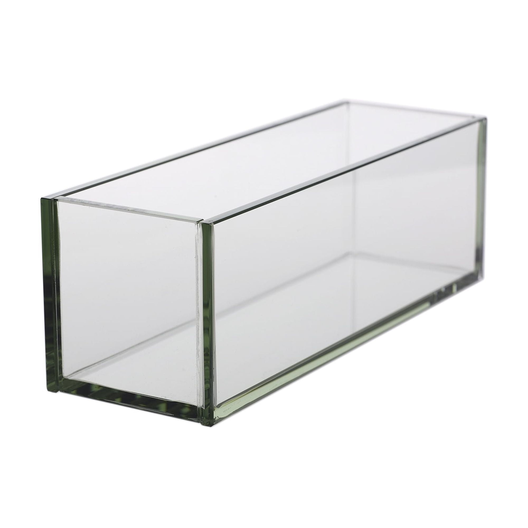 WGV Clear Rectangular Plate Glass Planter Box Vase - 12" Long x 4 ...