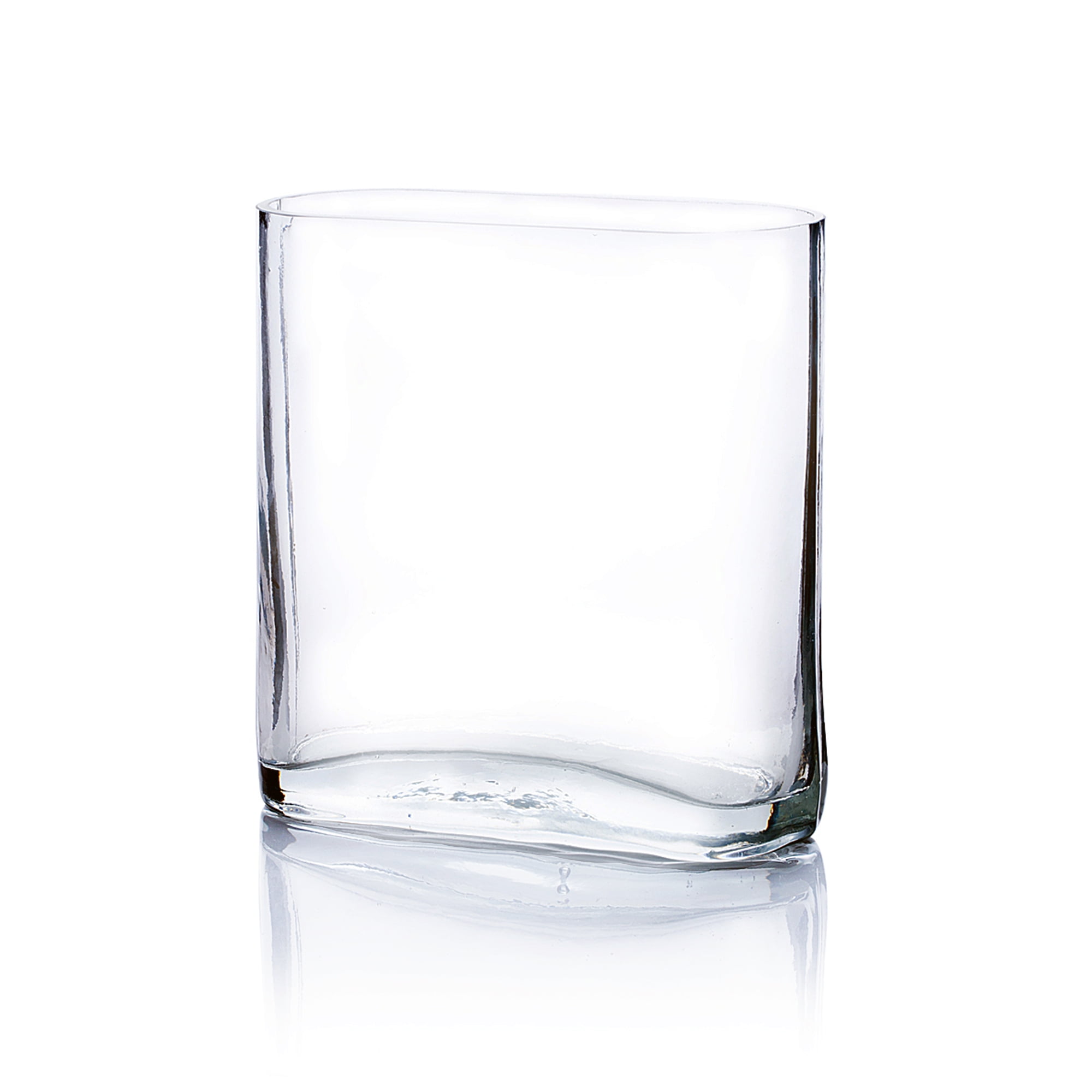 WGV Clear Rounded Corner Rectangular Glass Block Vase - 3" Wide x 8 ...