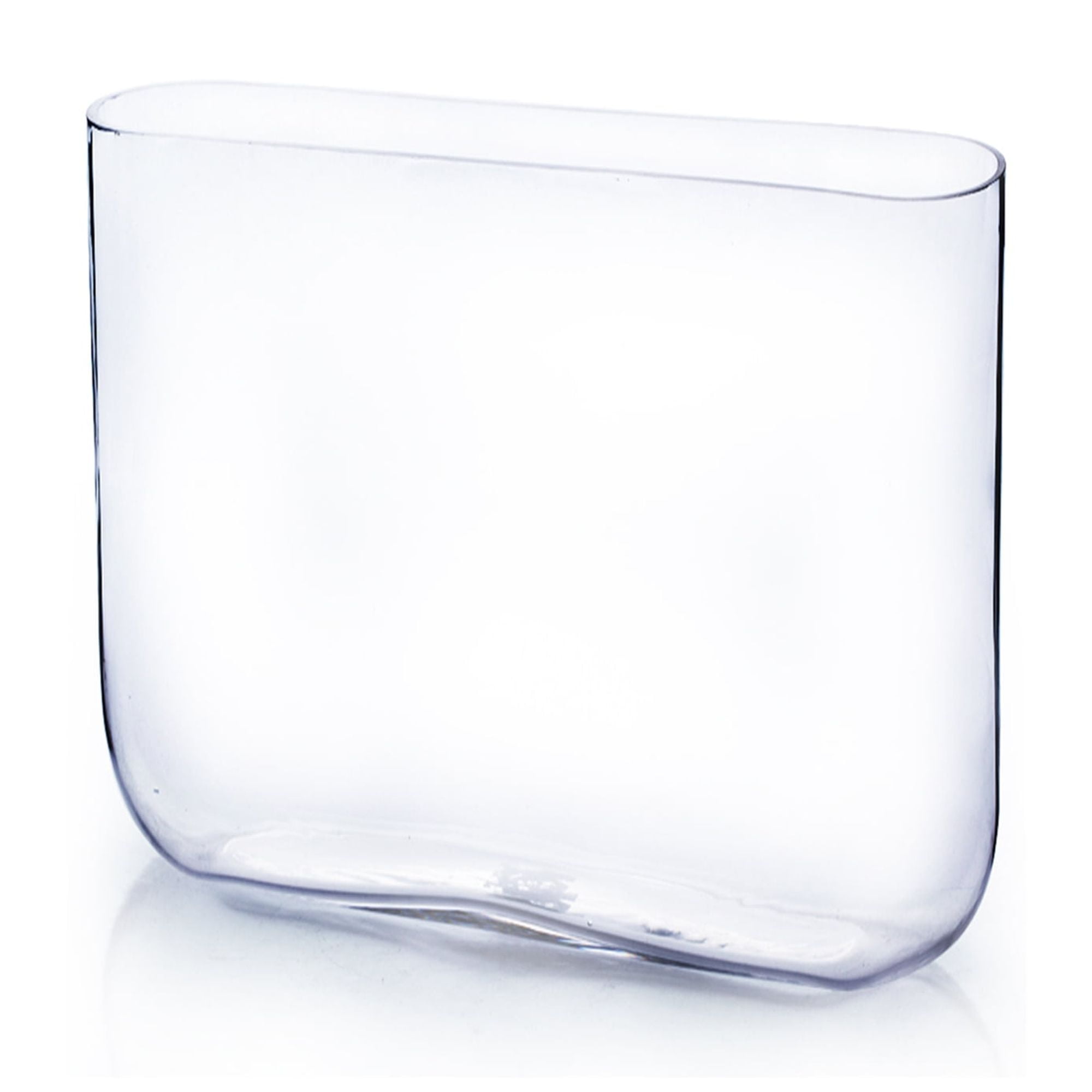 WGV Clear Rounded Corner Rectangular Glass Block Vase - 4" Wide x 10 ...