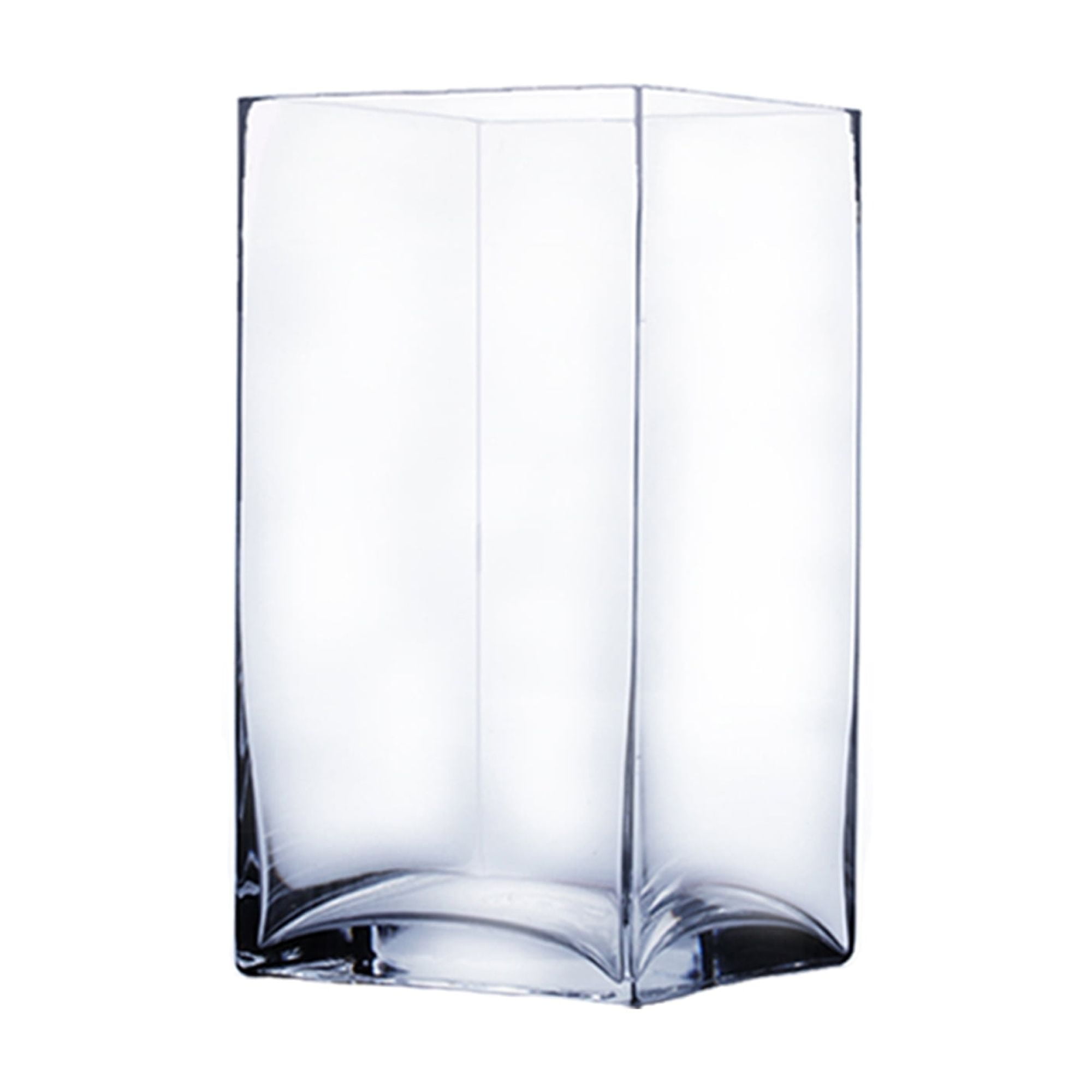 WGV Clear Square Glass Block Vase - 6" Wide x 12" Height, Good quality ...